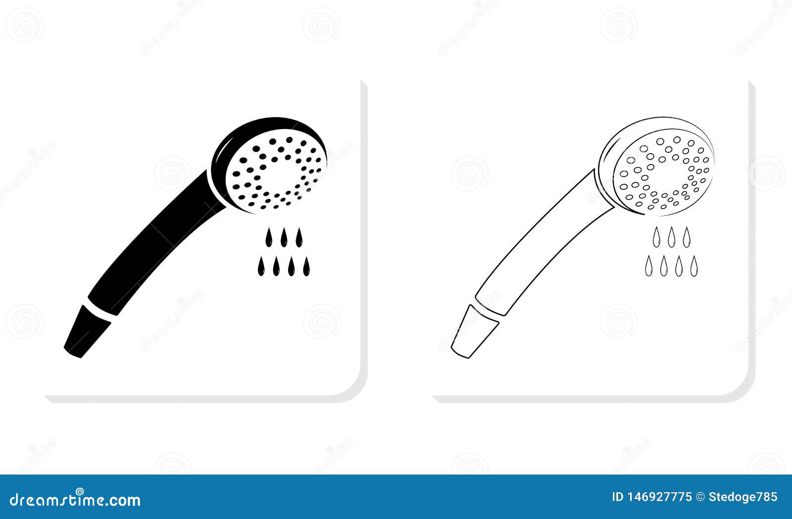 Hand Shower Black and White Square Icon - Illustration Stock Vector ...