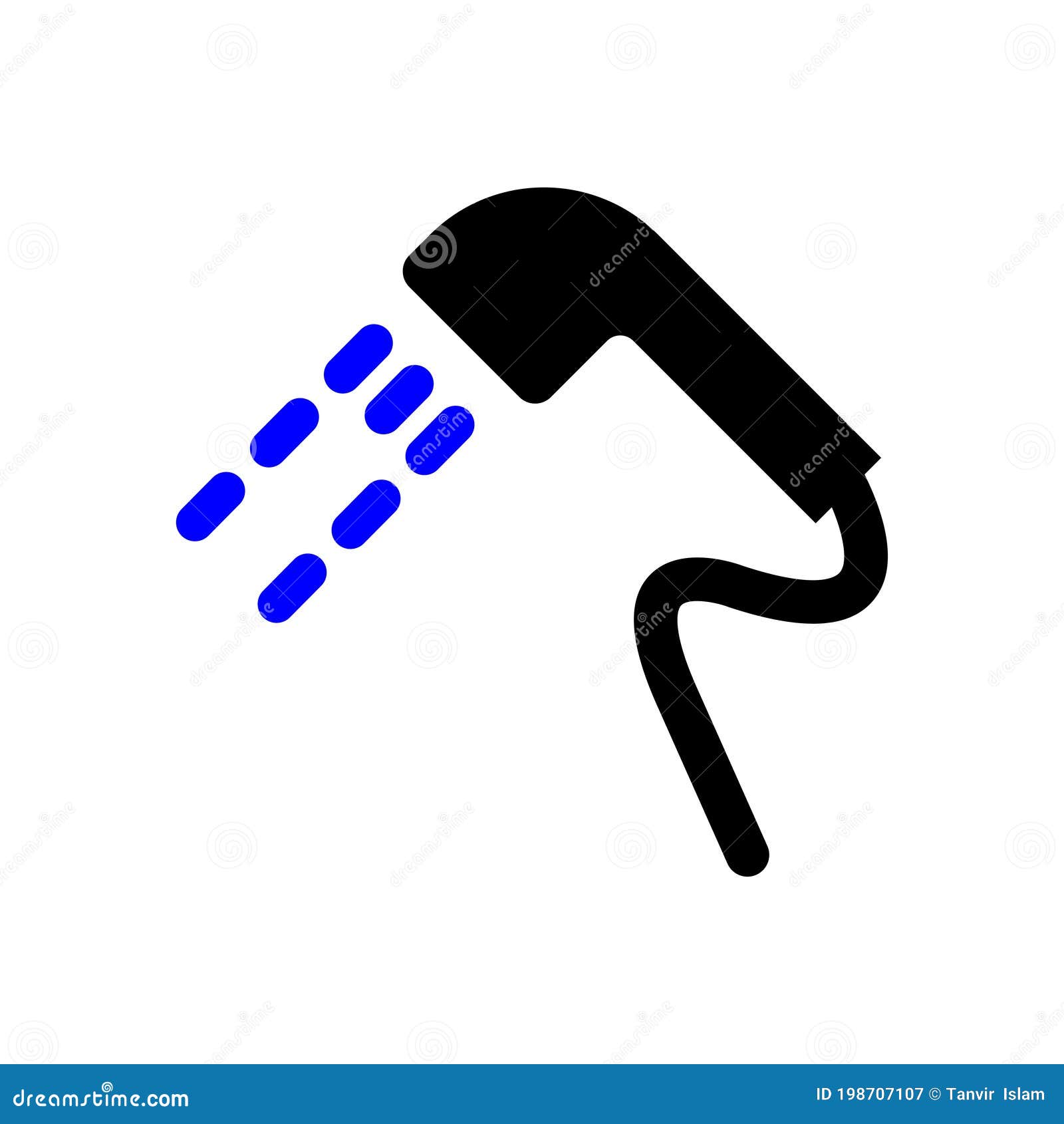 Hand Shower Vector Icon stock vector. Illustration of icon - 198707107