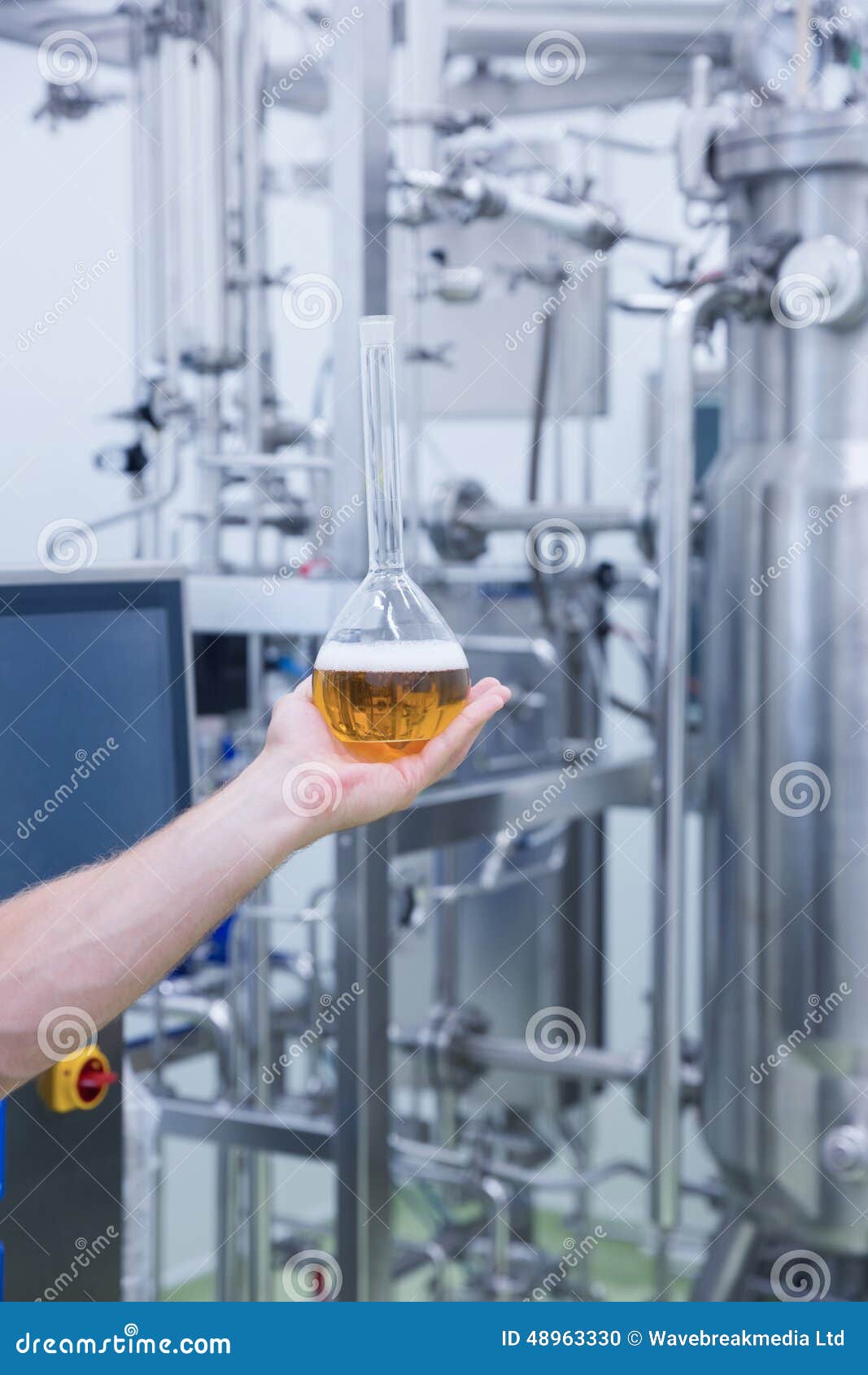 Hand Showing a Beaker of Beer Stock Photo - Image of processing ...