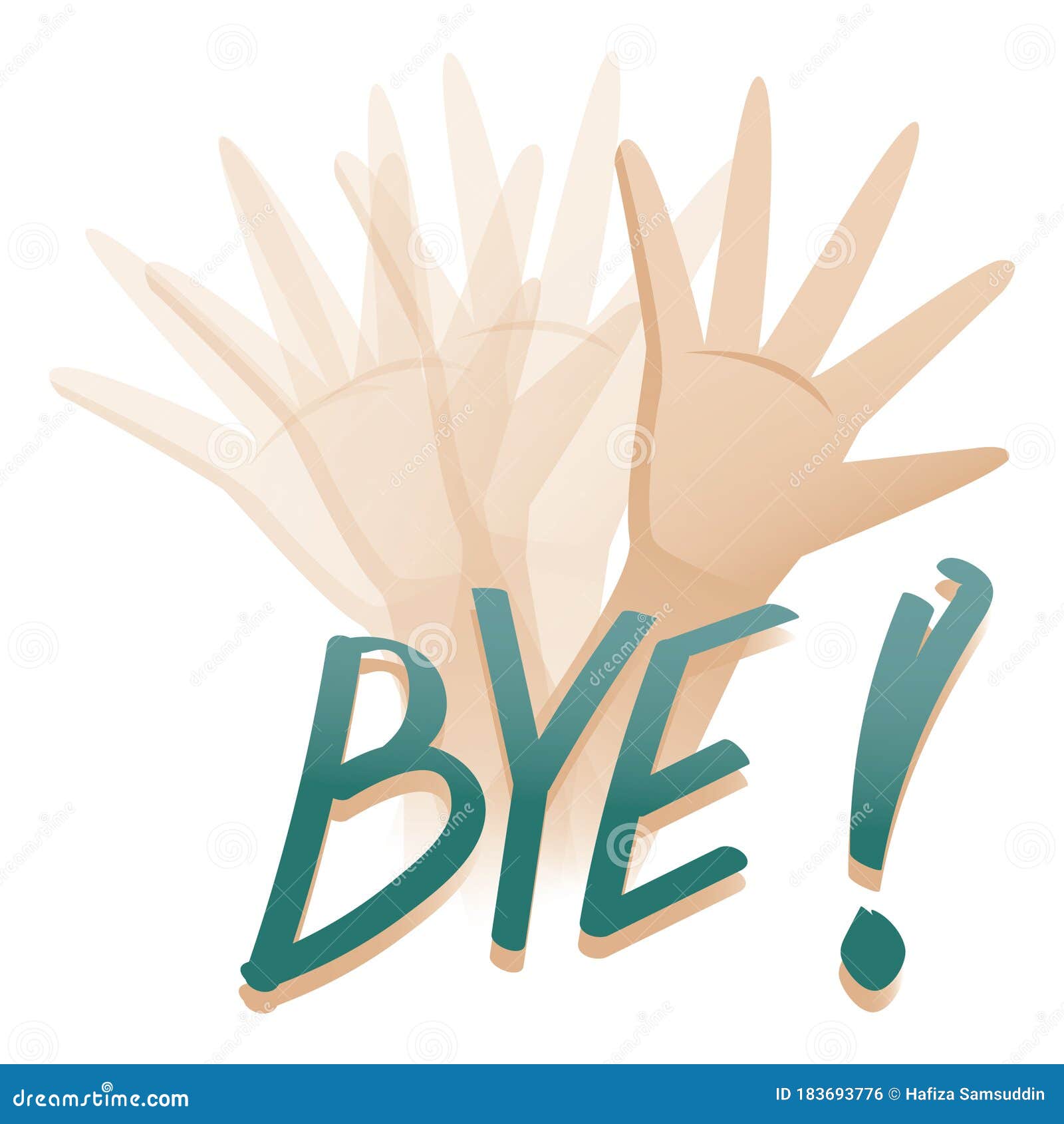 Hand Showing Bye Gesture. Vector Illustration Decorative Background ...