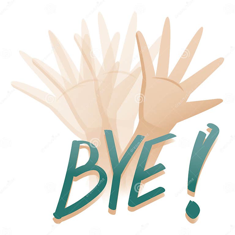 Hand Showing Bye Gesture. Vector Illustration Decorative Design Stock ...