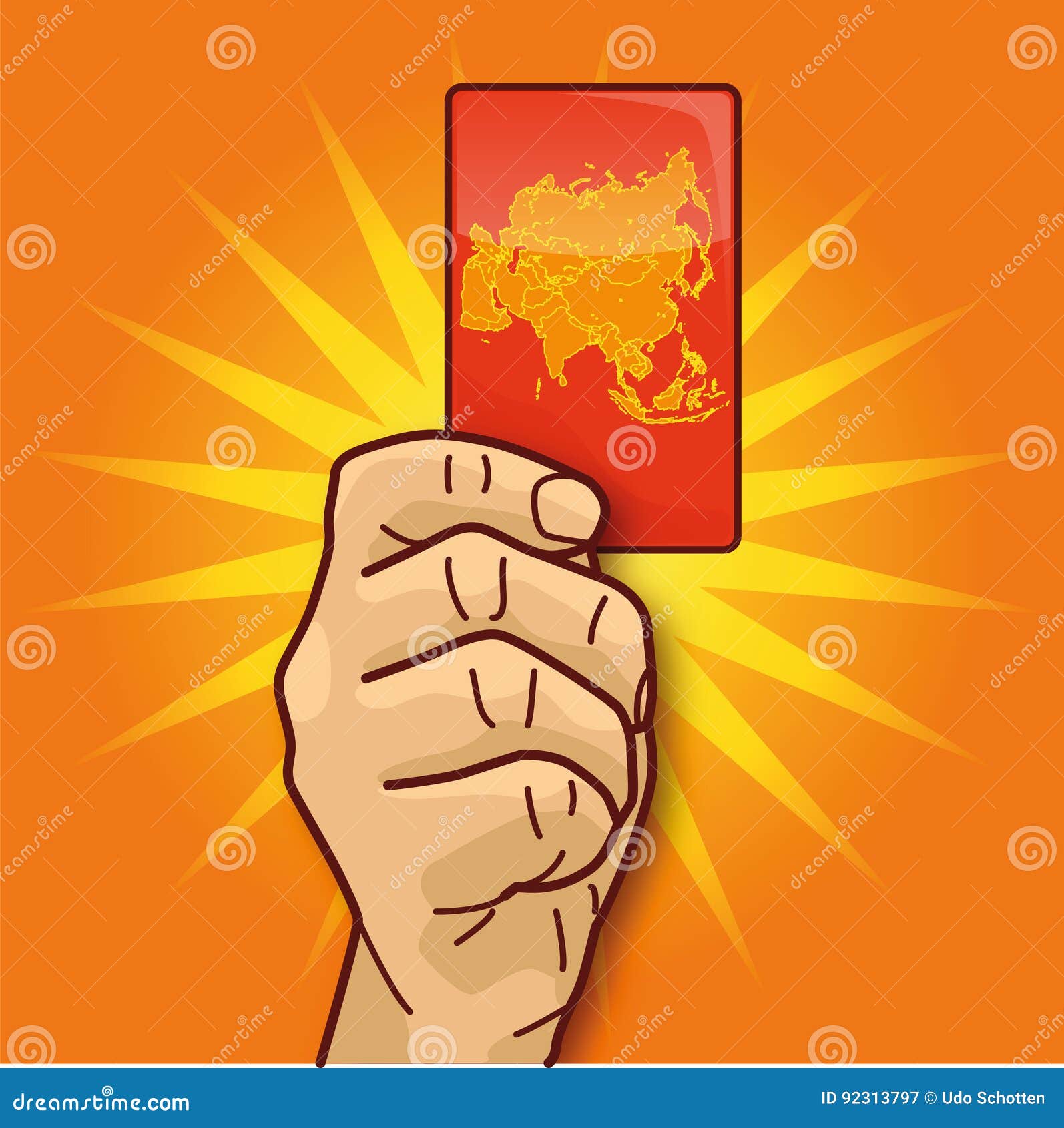 Hand Showing a Card with Asia Stock Vector - Illustration of choice ...