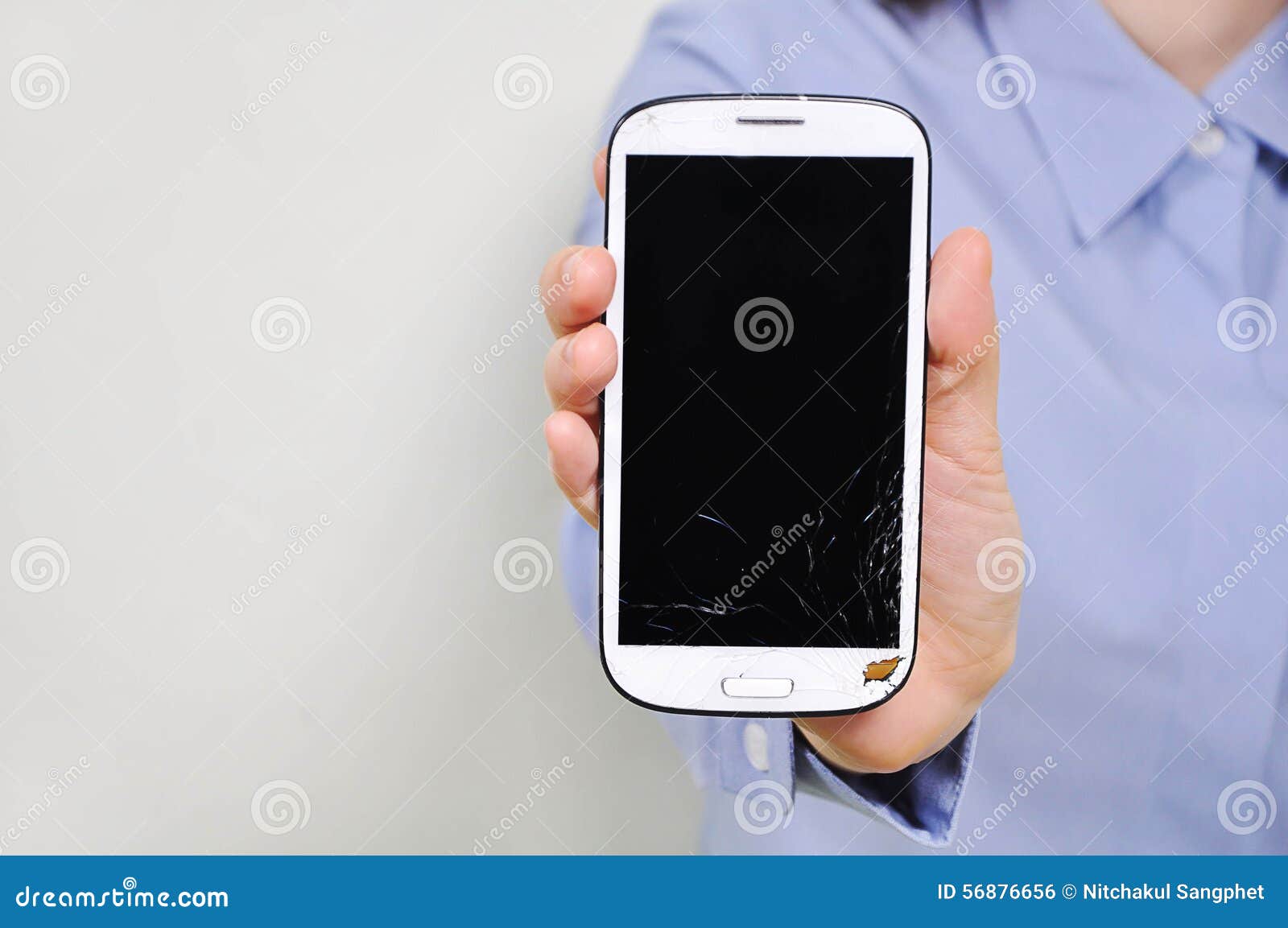 Hand showing cell phone. stock photo. Image of concept - 56876656