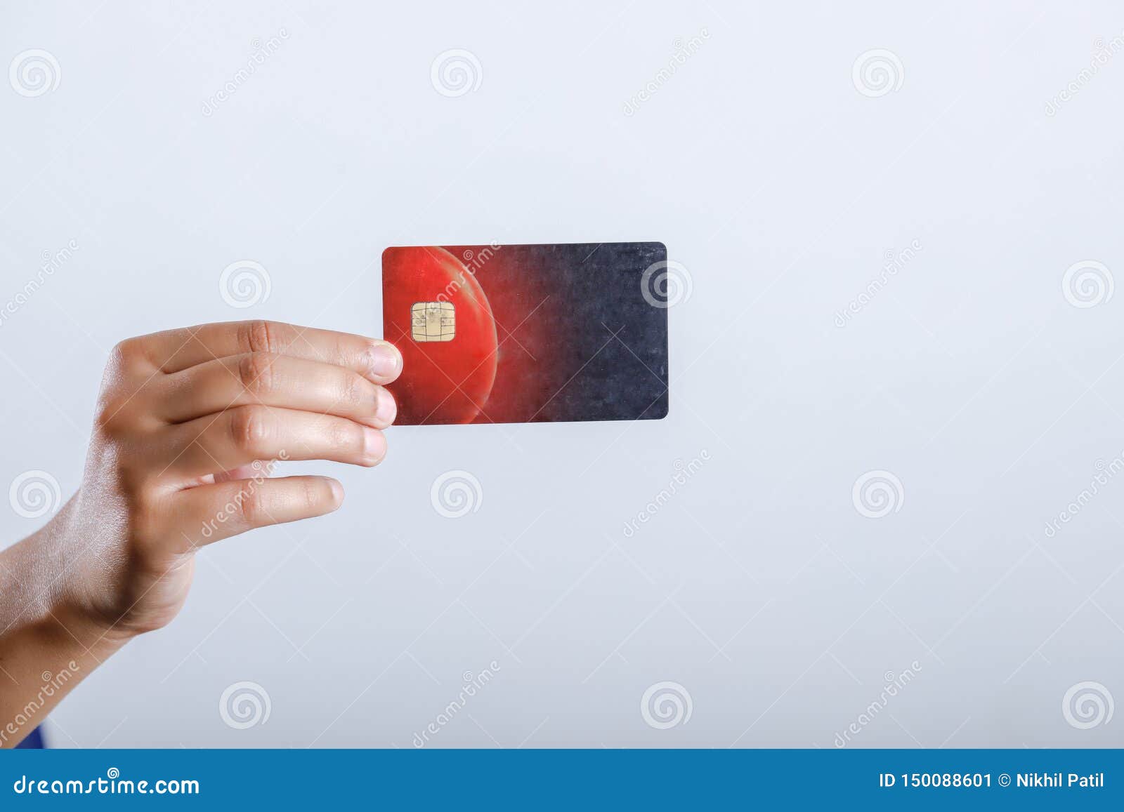 Hand Showing Credit / Debit Card Stock Image - Image of greeting, empty ...
