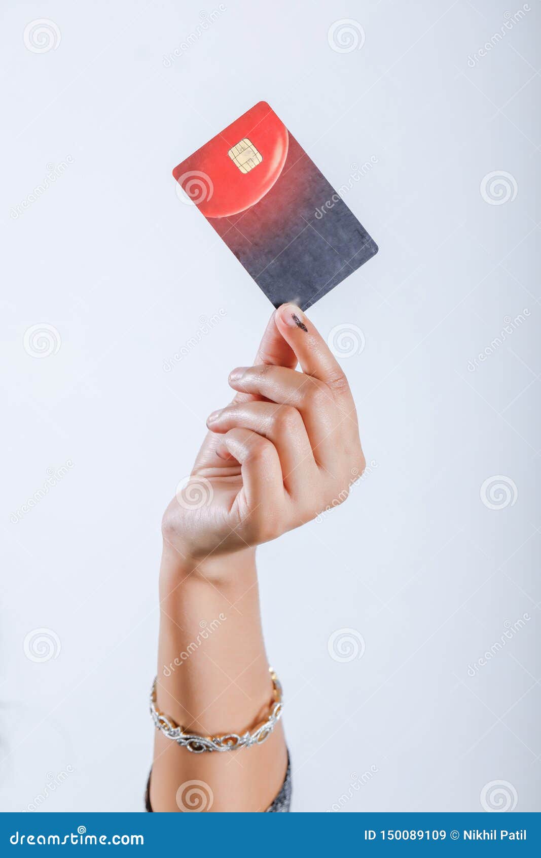 Hand Showing Credit / Debit Card Stock Image - Image of female, gesture ...
