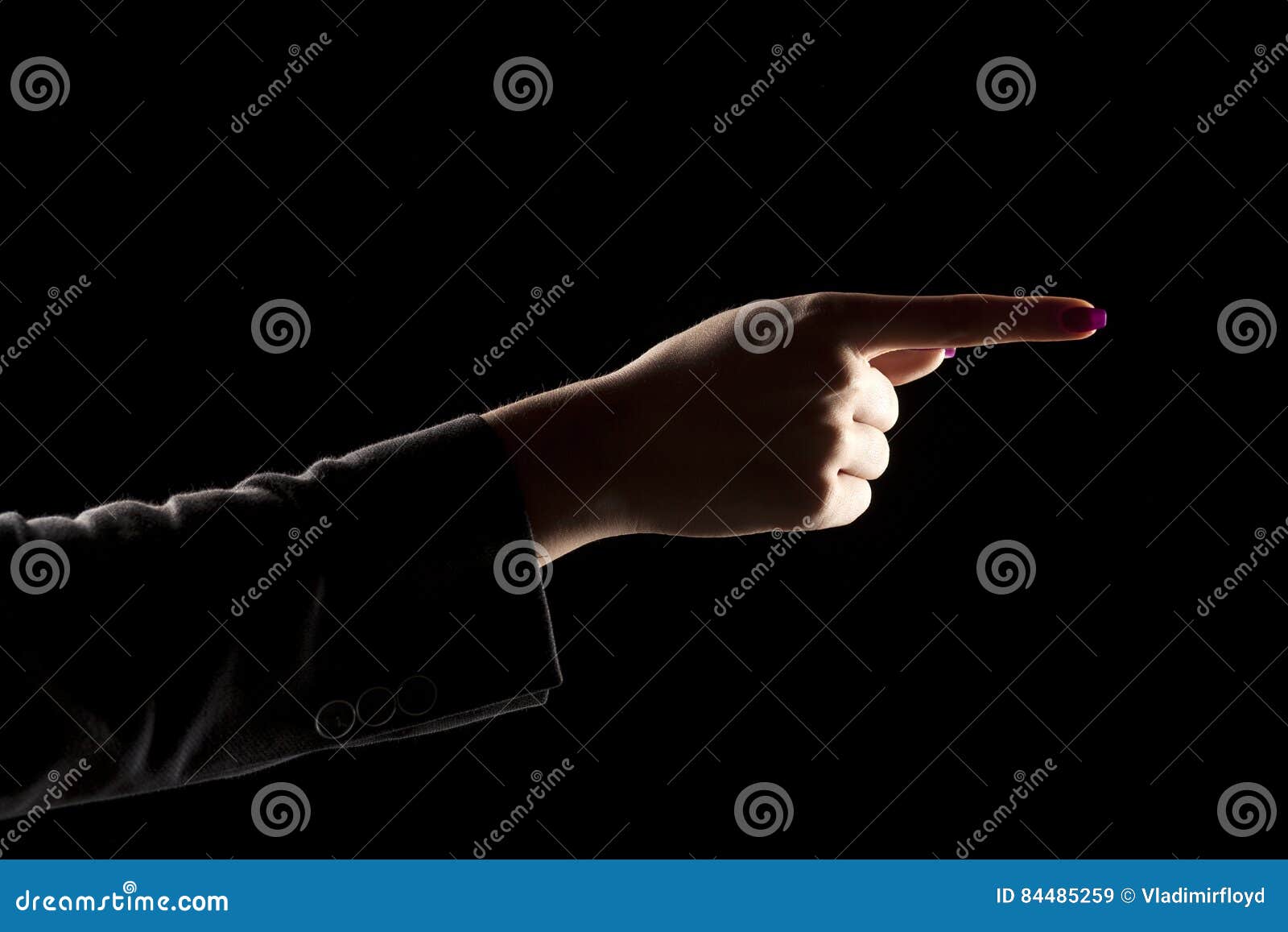 Hand showing direction stock image. Image of black, isolated - 84485259