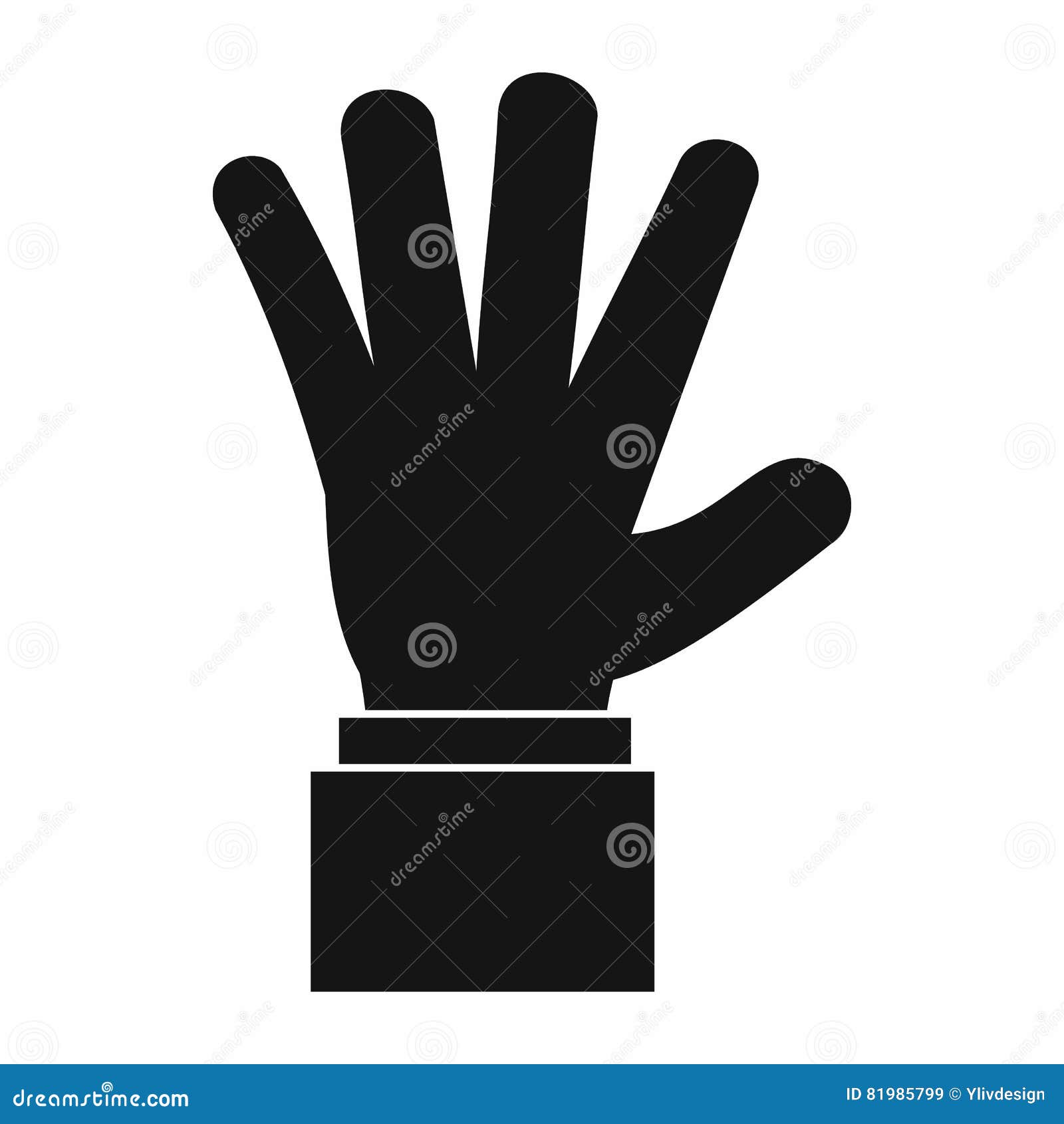 Hand Showing Five Fingers Icon, Simple Style Stock Vector ...