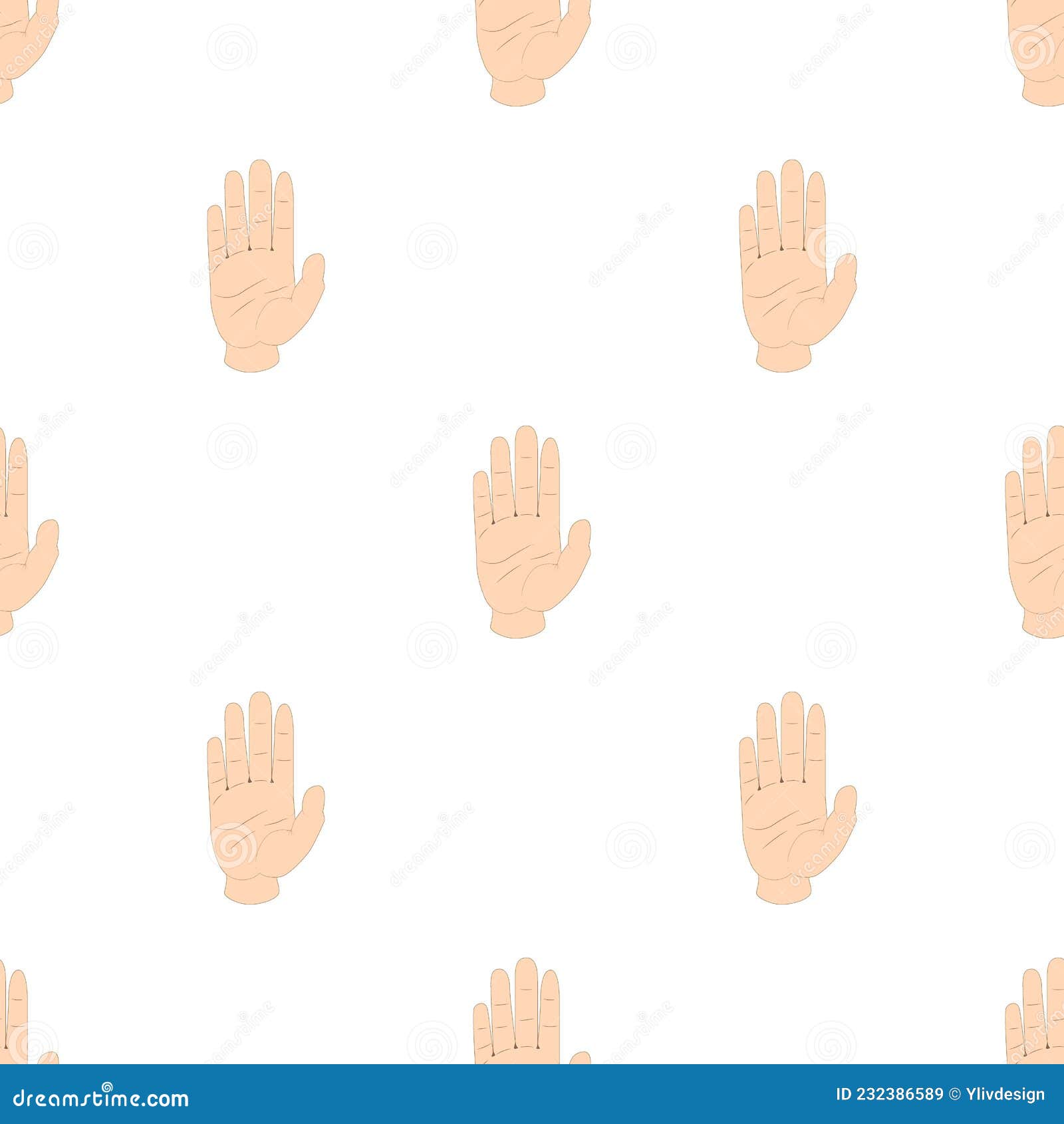 Hand Showing Five Fingers Pattern Seamless Vector Stock Vector ...