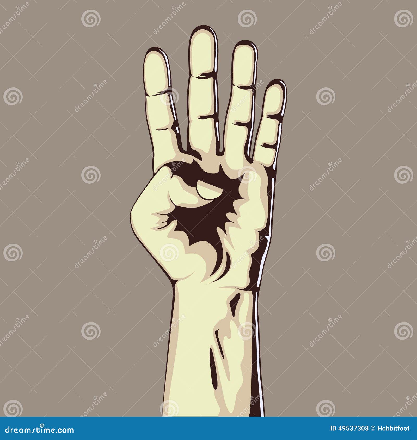 Hand showing four count stock vector. Illustration of poster - 49537308