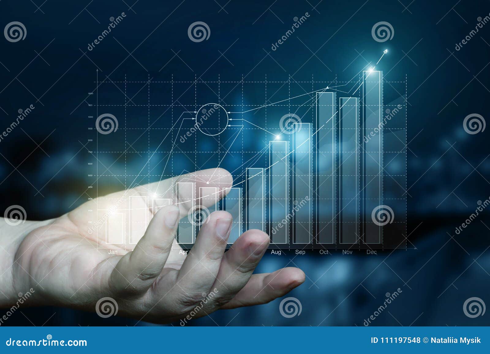 Hand Showing Graph of Growth . Stock Photo - Image of company, growth ...