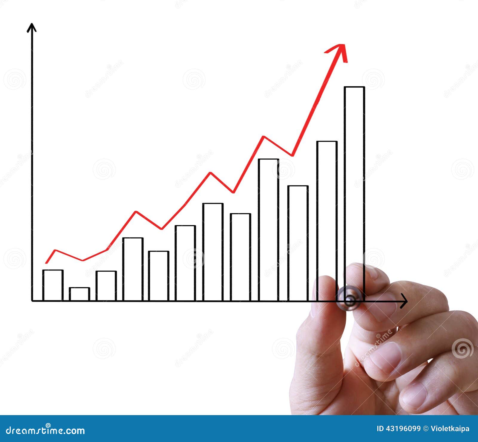 Hand Showing Graph Isolated Stock Image - Image of graph, blue: 43196099