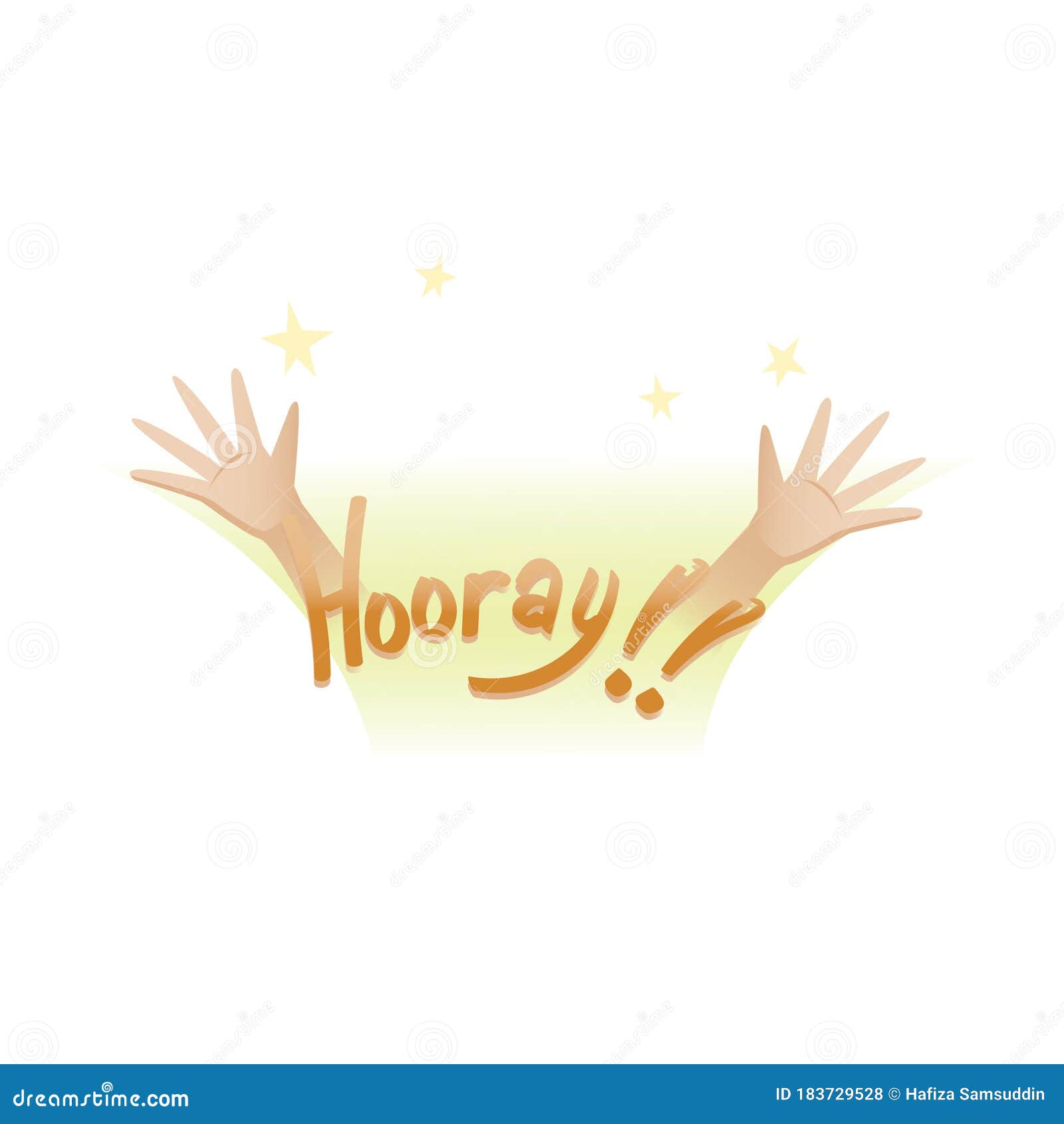 Hand Showing Hooray Expression. Vector Illustration Decorative ...
