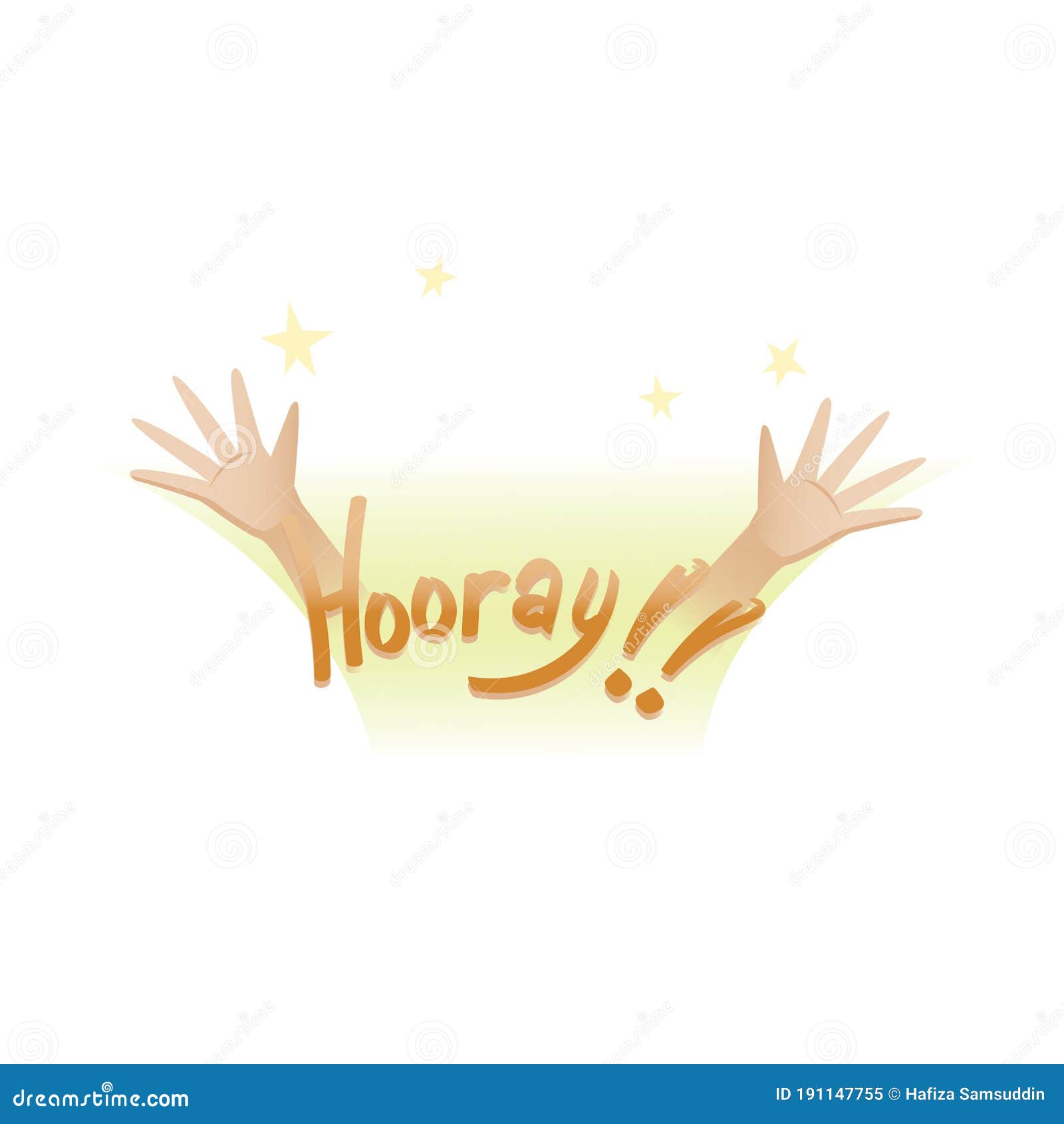 Hand Showing Hooray Expression. Vector Illustration Decorative Design ...