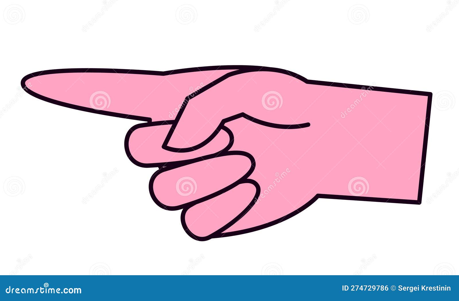 Hand showing index finger. stock vector. Illustration of outline ... Hand showing index finger. stock vector. Illustration of outline ...