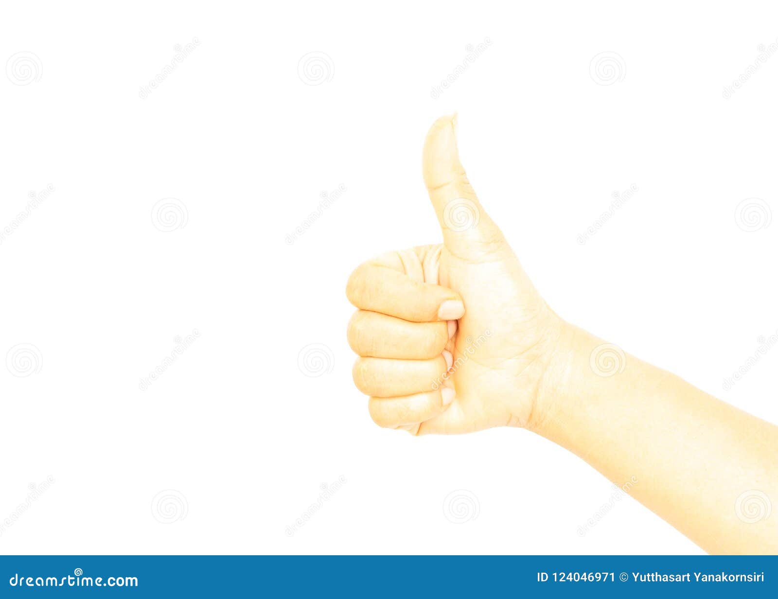 Hand Showing on Like Isolated on White Backgroud Stock Image - Image of ...