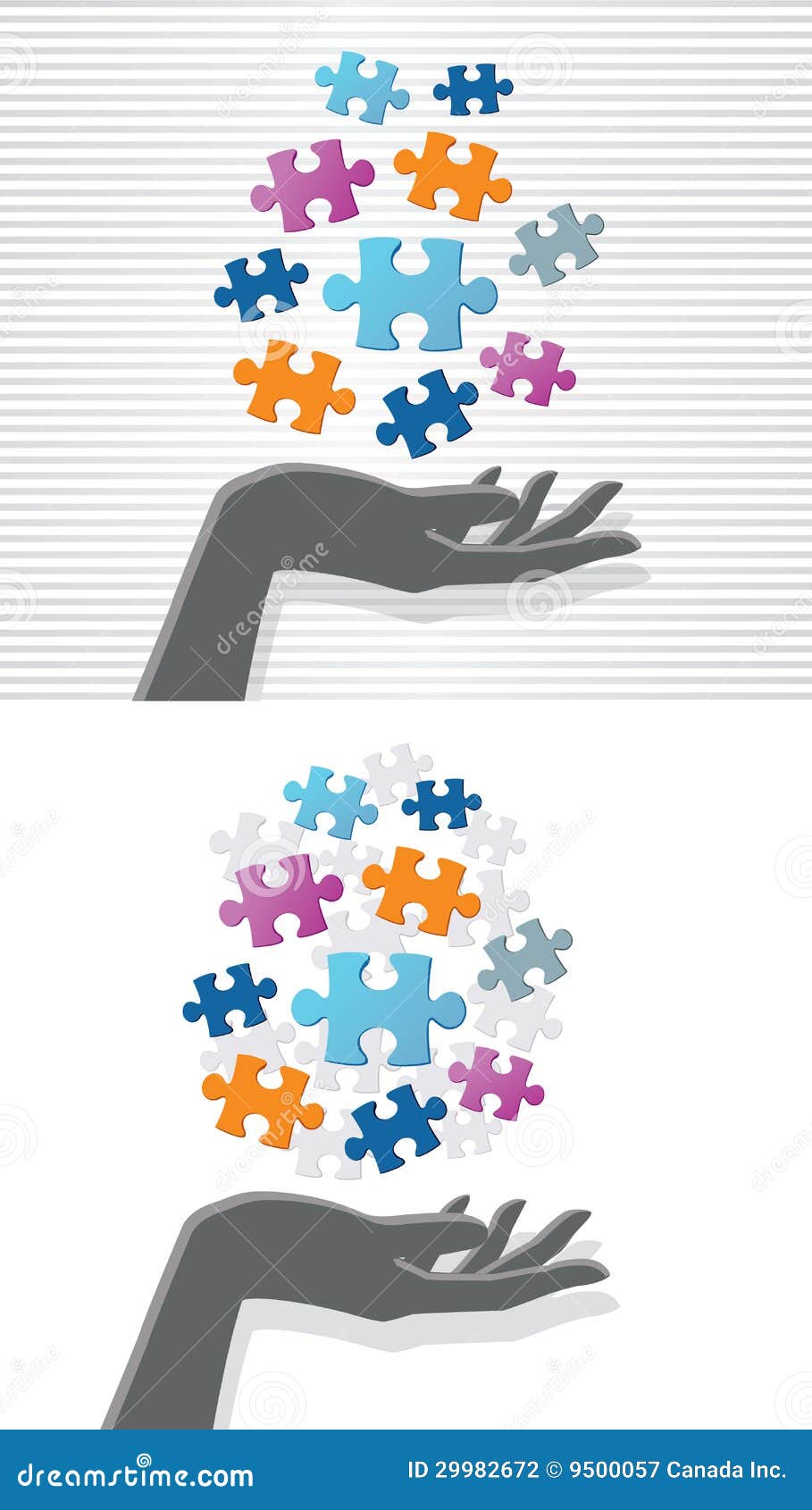 Hand and puzzle stock vector. Illustration of pieces - 29982672