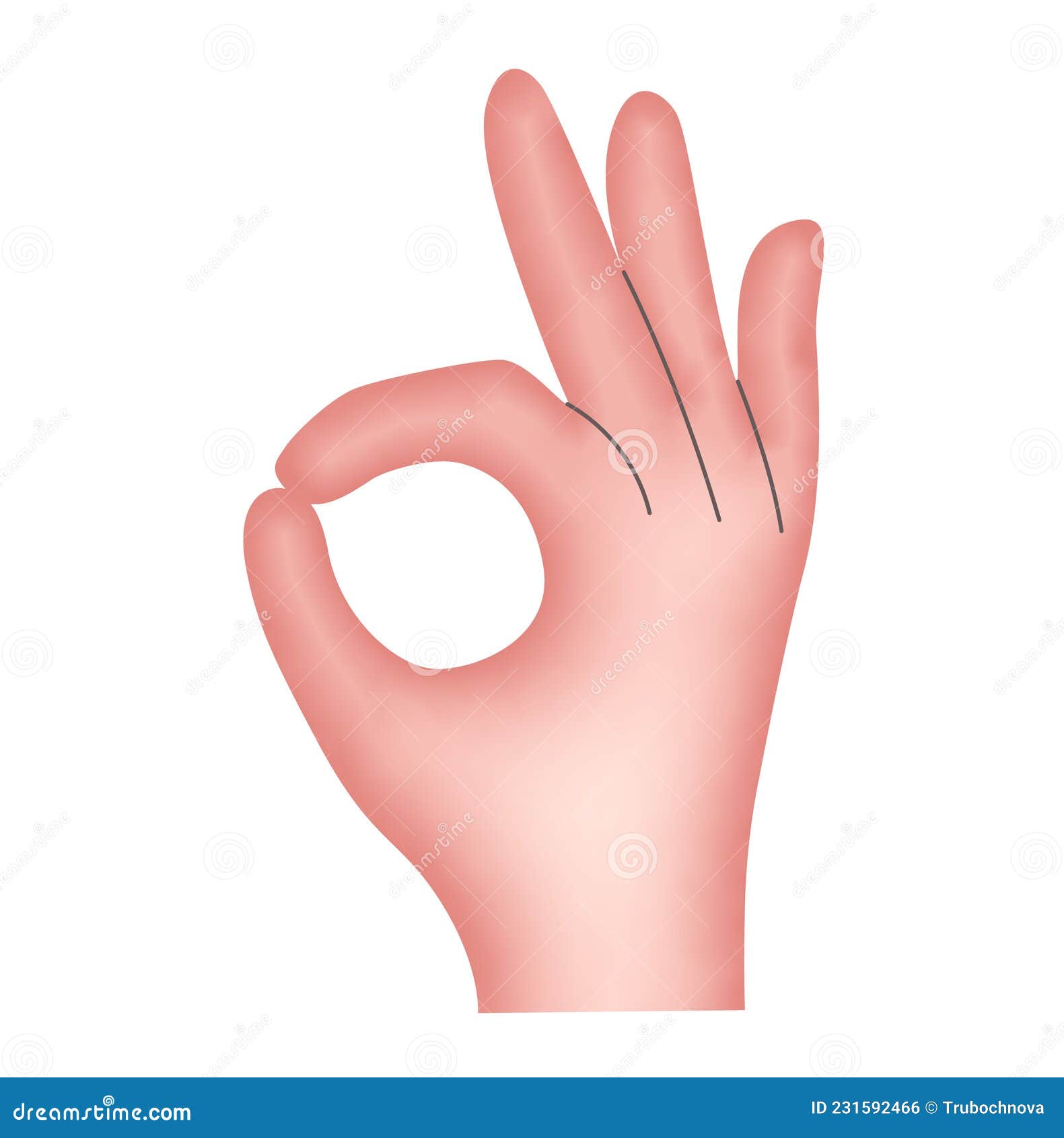 Hand showing the ok sign stock vector. Illustration of marketing ...
