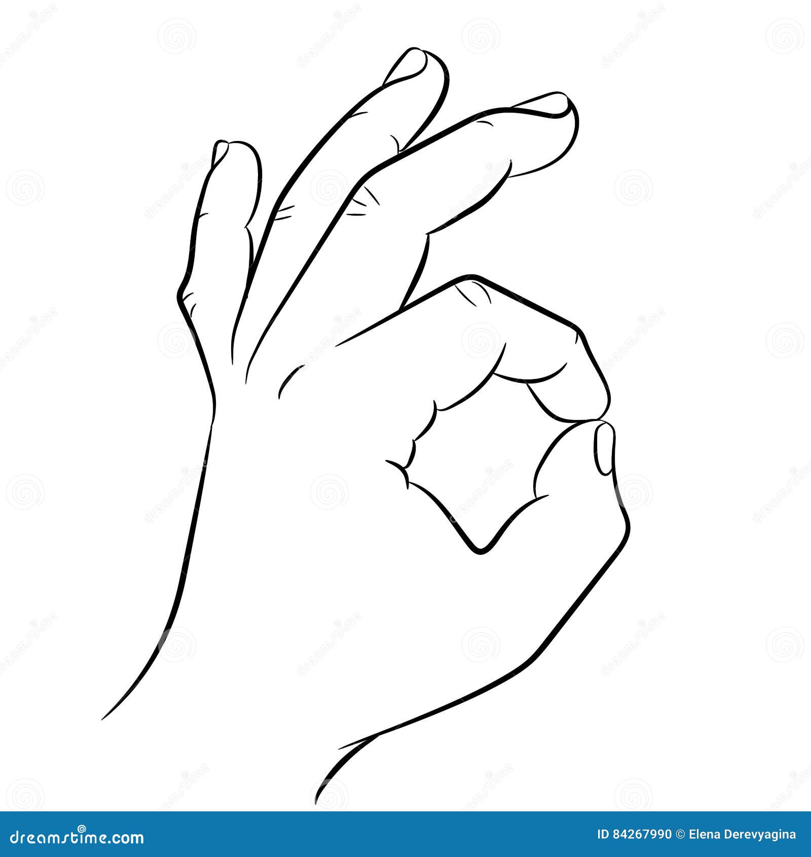 Hand Showing OK Sign on White of Vector Illustrations Stock Vector ...