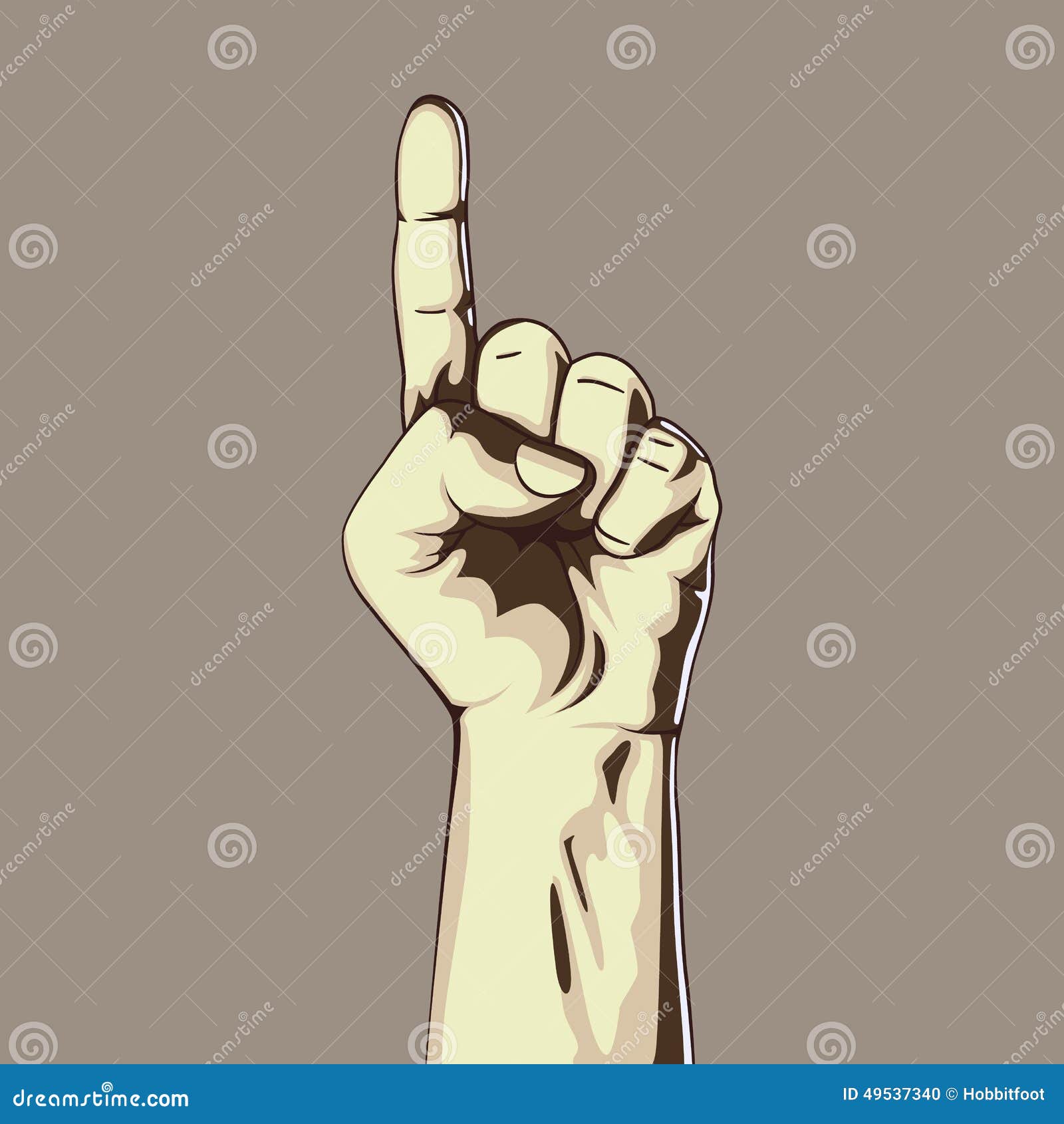 Hand showing one count stock vector. Illustration of sign - 49537340