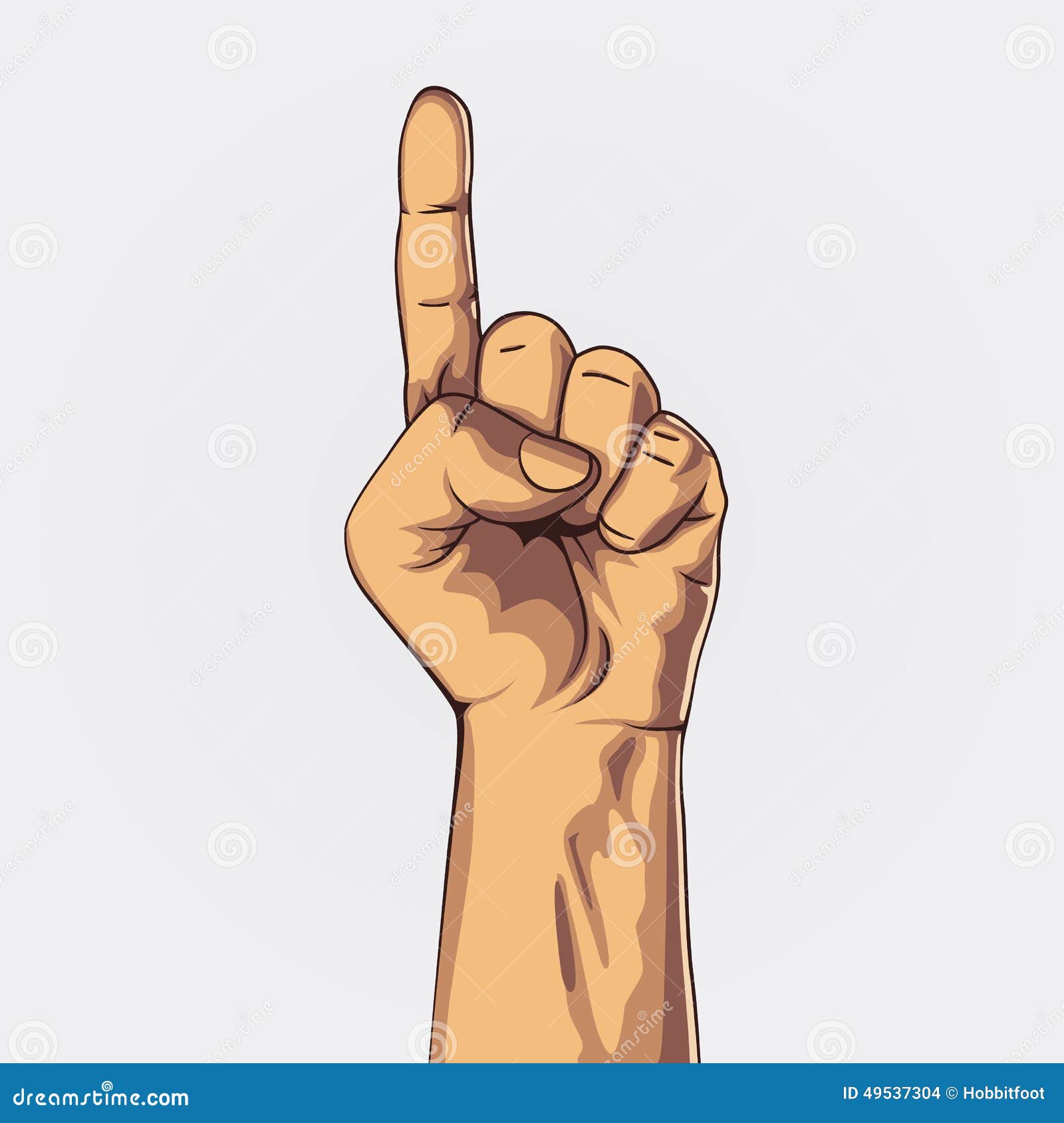 Hand Showing One Count. Pointing Hand. Stock Vector - Illustration of ...