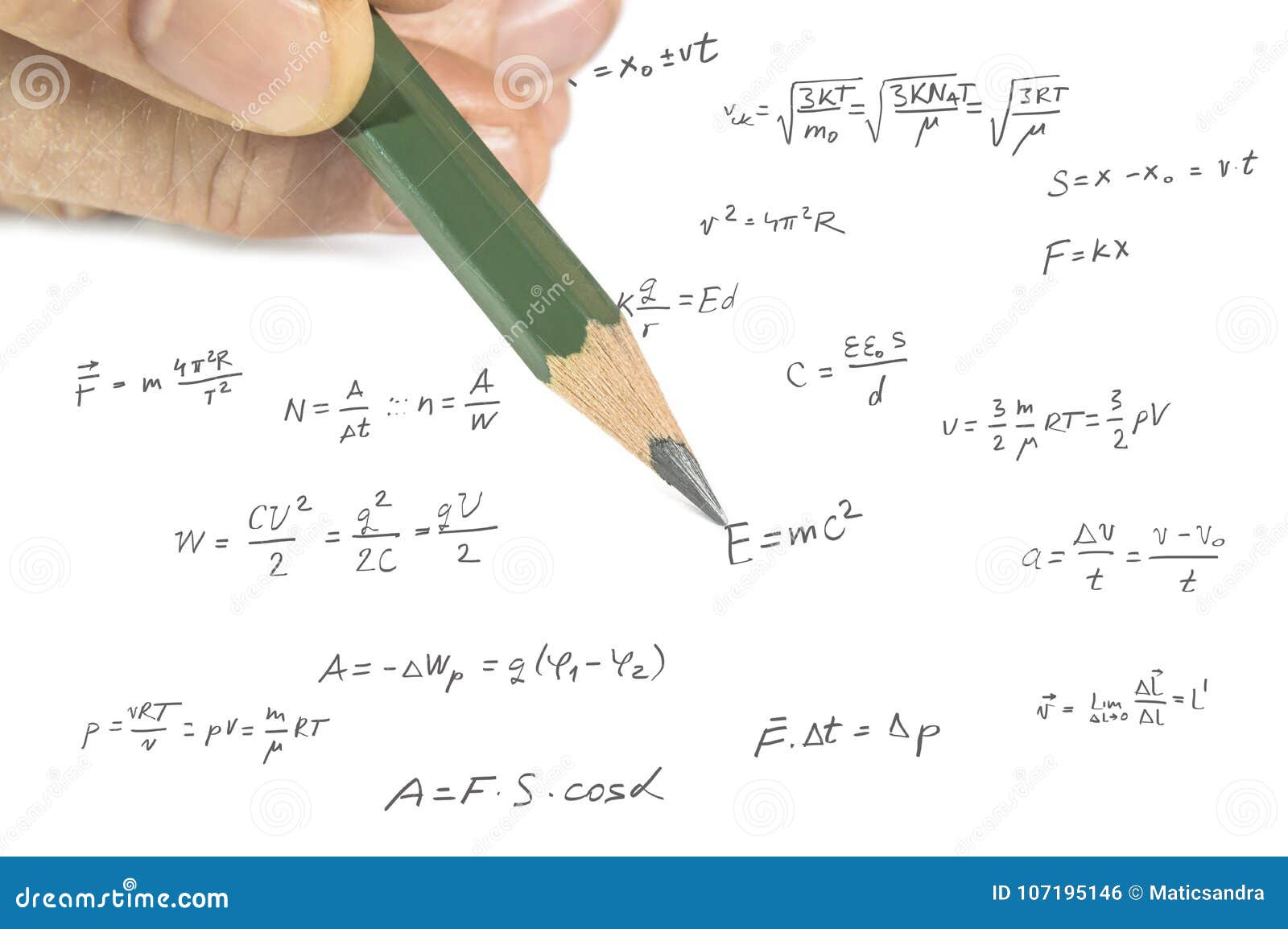 Hand Showing Physics Formula on Paper Stock Photo - Image of physics ...