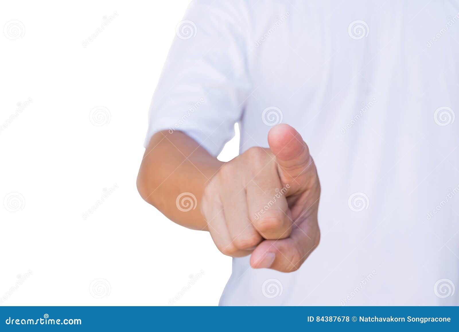 Hand Showing Pointing Gesture with Clipping Path Stock Photo - Image of ...