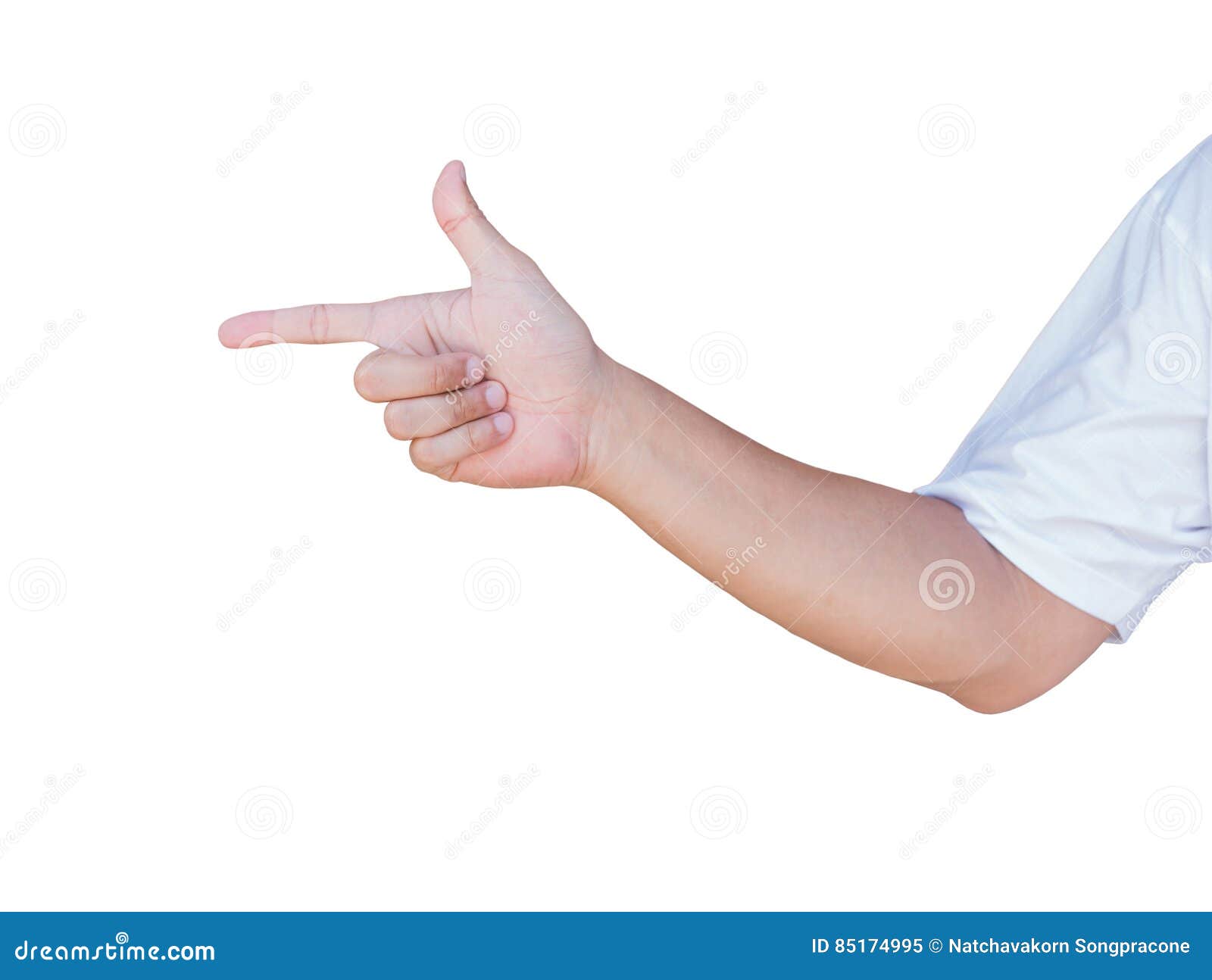 Hand Showing Pointing Gesture with Clipping Path Stock Image - Image of ...