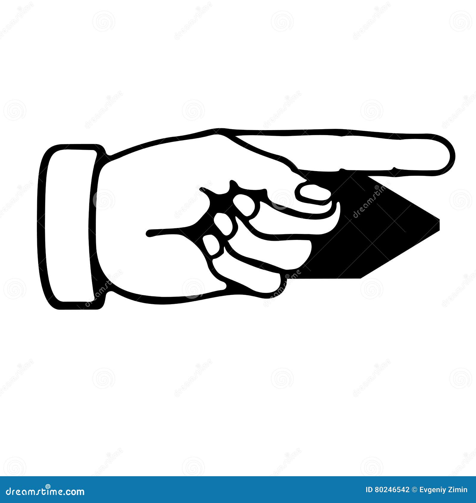 Hand showing the right stock illustration. Illustration of model - 80246542