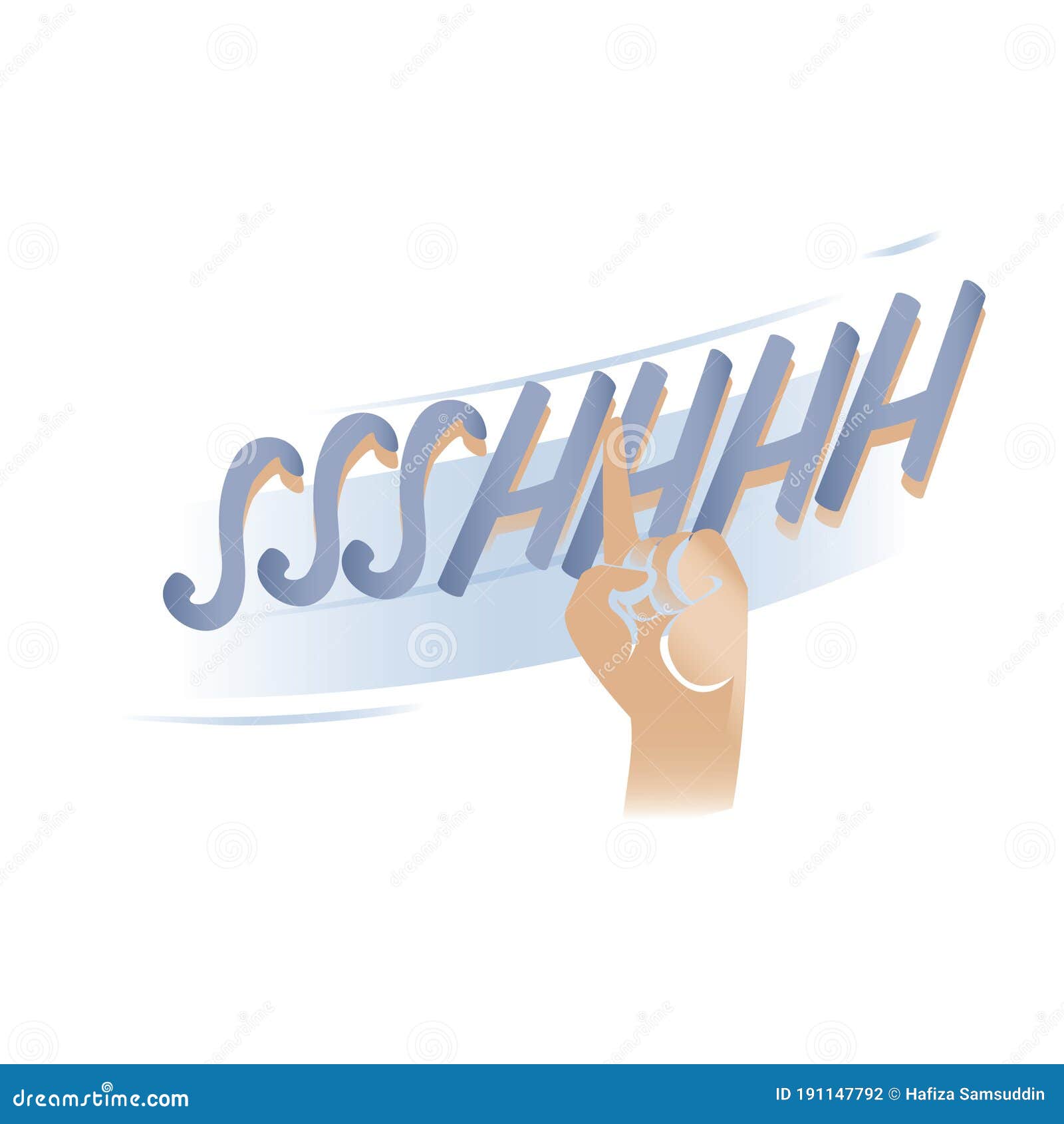 Hand Showing Silence Gesture. Vector Illustration Decorative Design ...