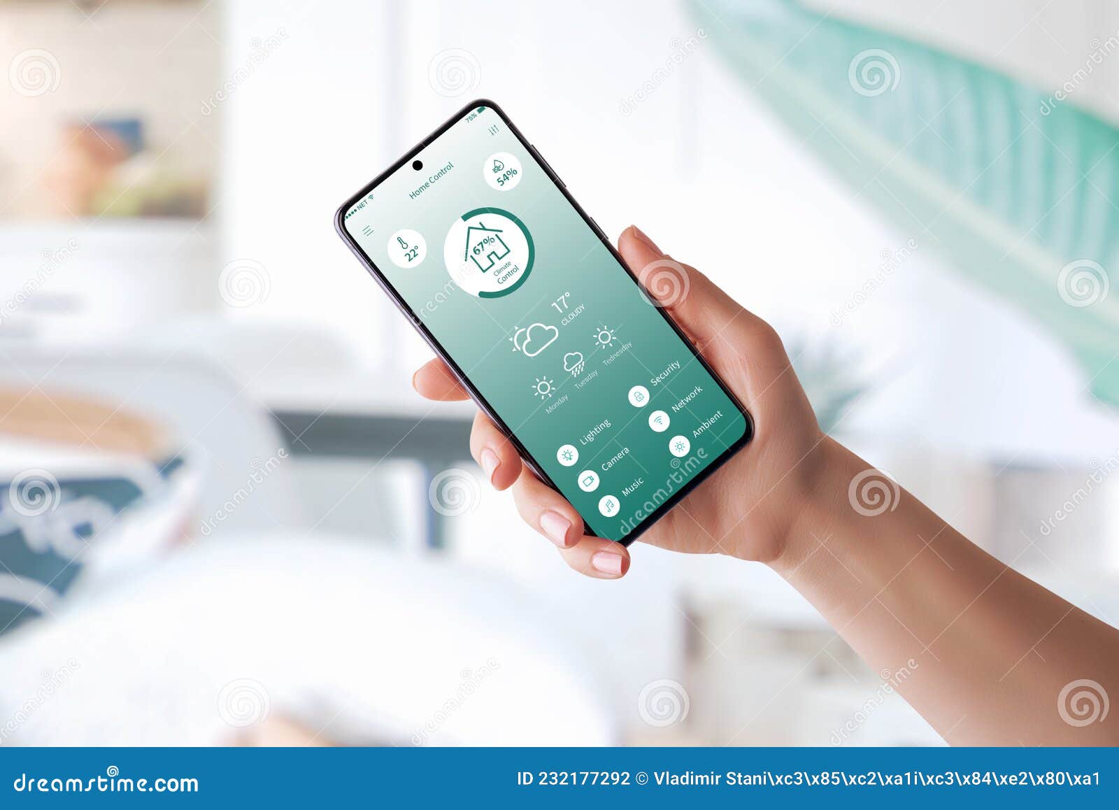 Hand Showing Smart Home Control App Concept Stock Photo - Image of ...