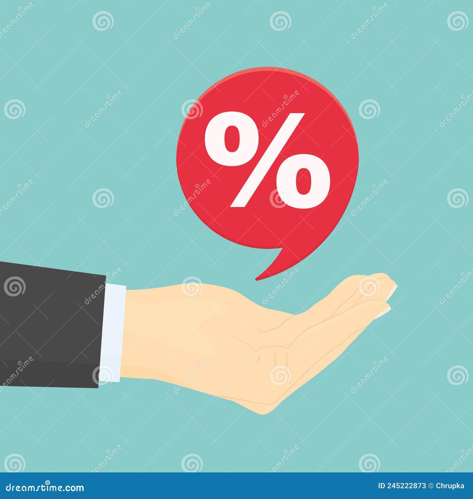 Hand Showing Speech Bubble with Percentage Sign Stock Vector ...