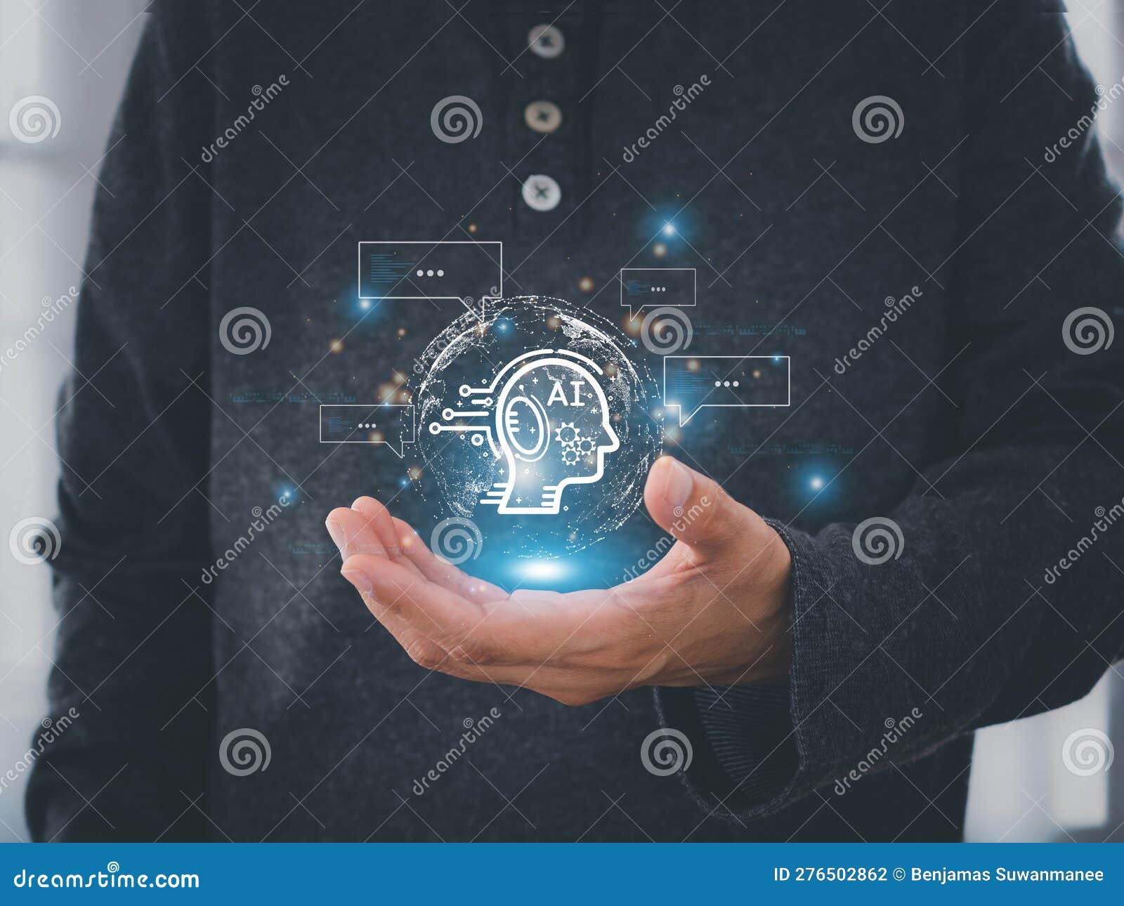 Hand-showing Technology Smart Robot AI, Digital Ai Chatbot, ChatGPT ...