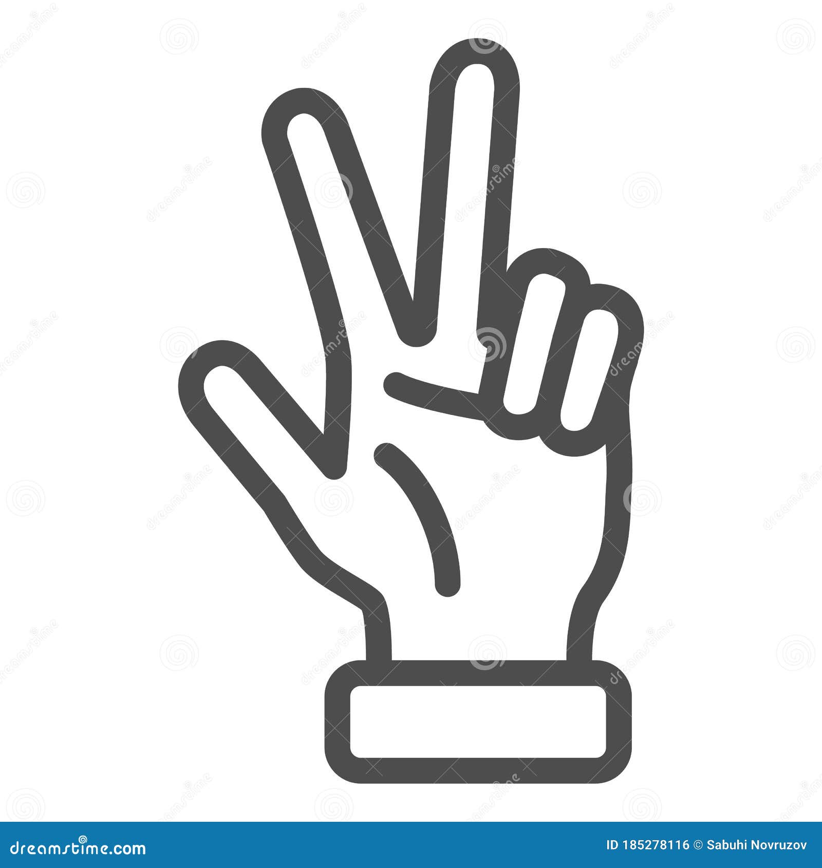 Hand Showing Three Fingers Line Icon, Hand Gestures Concept, Three ... Hand Showing Three Fingers Line Icon, Hand Gestures Concept, Three ...
