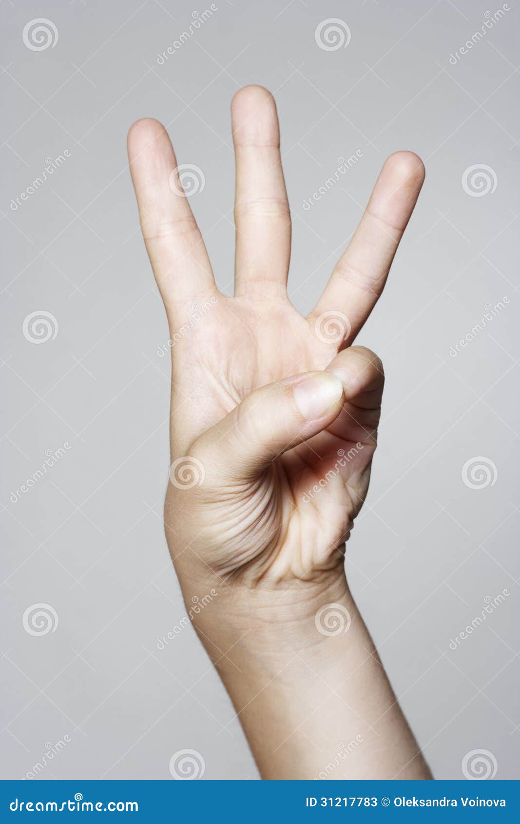 Hand Showing Three Fingers Stock Photos - Image: 31217783