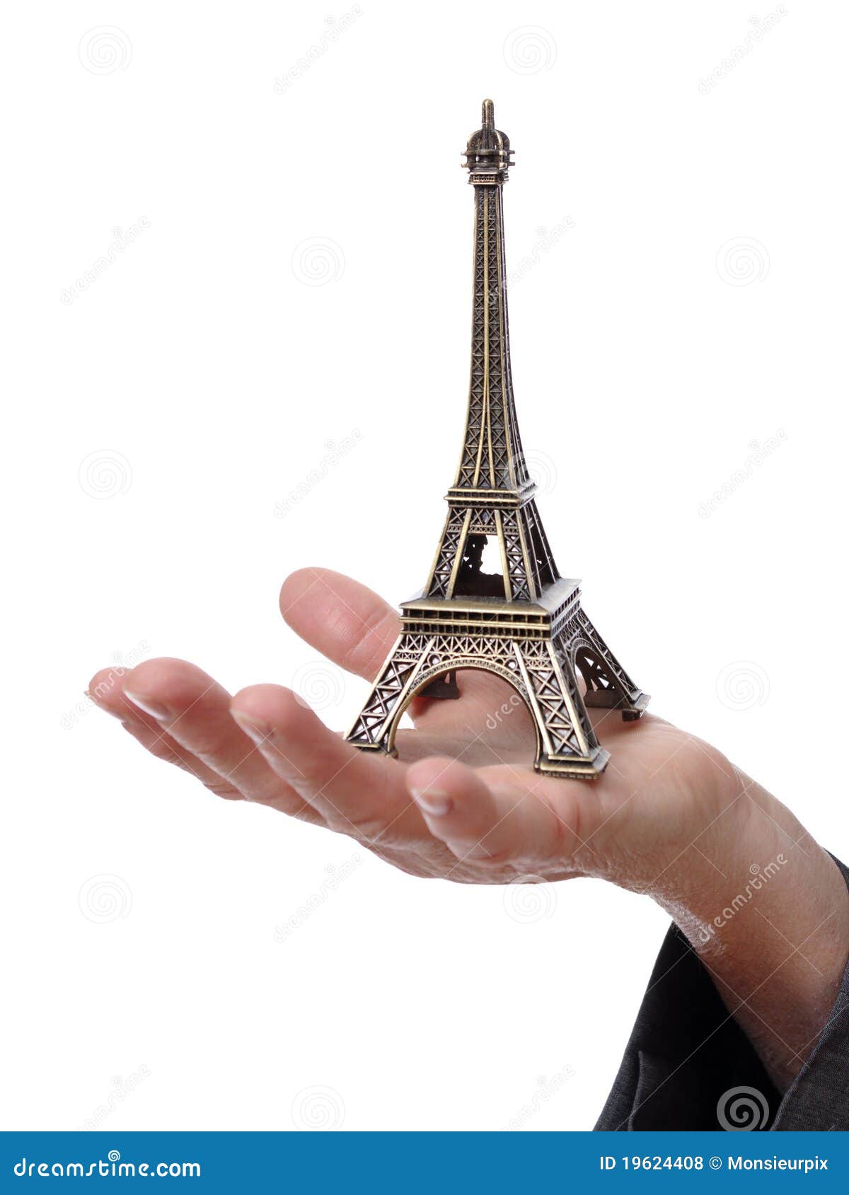 Hand Showing a Tiny Eiffel Tower Stock Photo - Image of monument ...