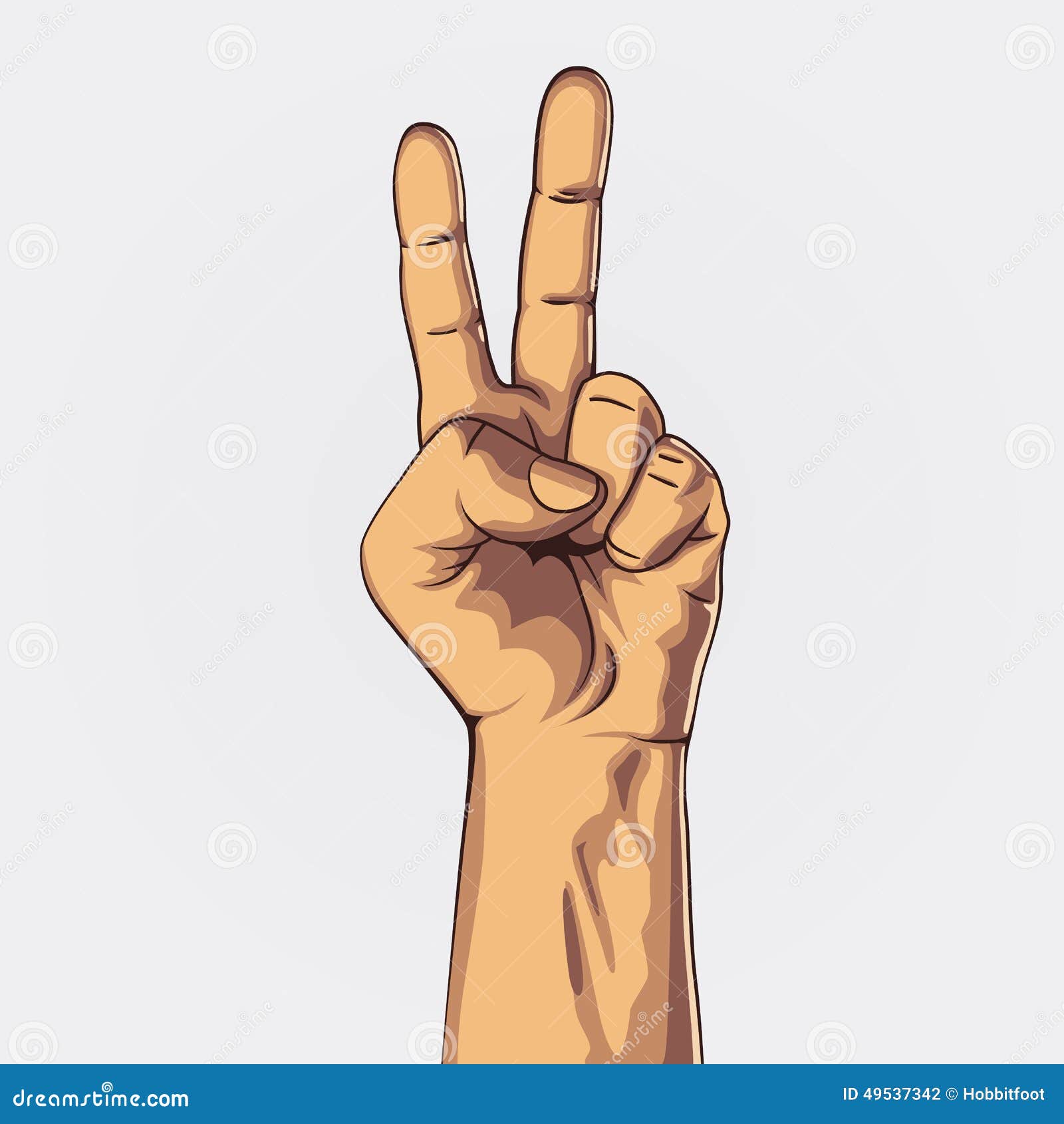 Hand showing two count stock vector. Illustration of retro - 49537342