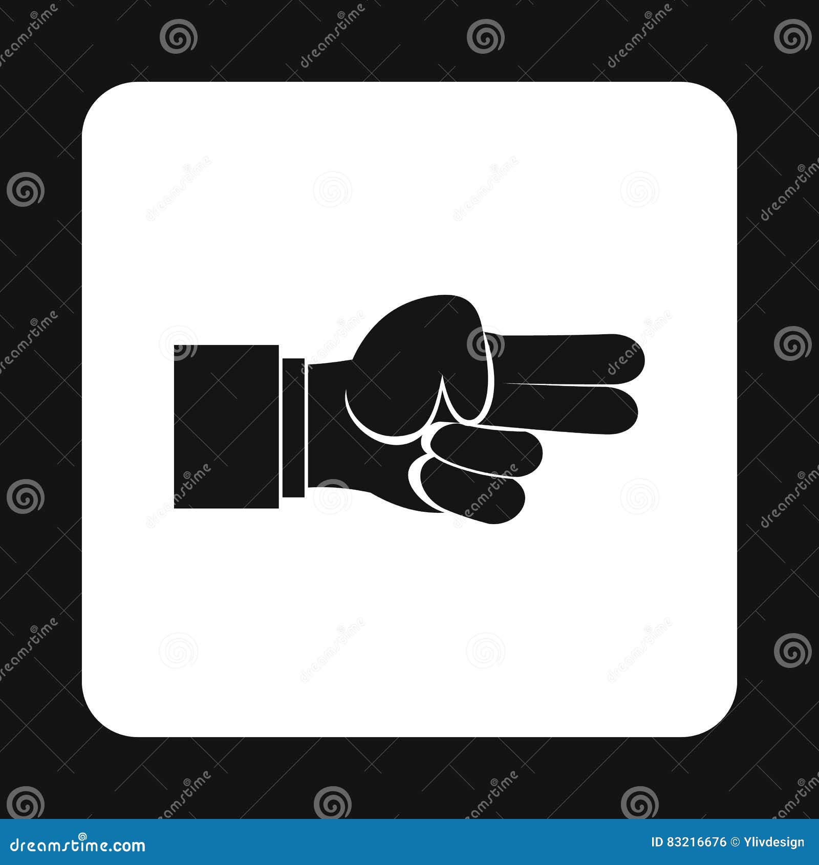 Hand Showing Two Fingers Icon, Simple Style Stock Vector - Illustration ...
