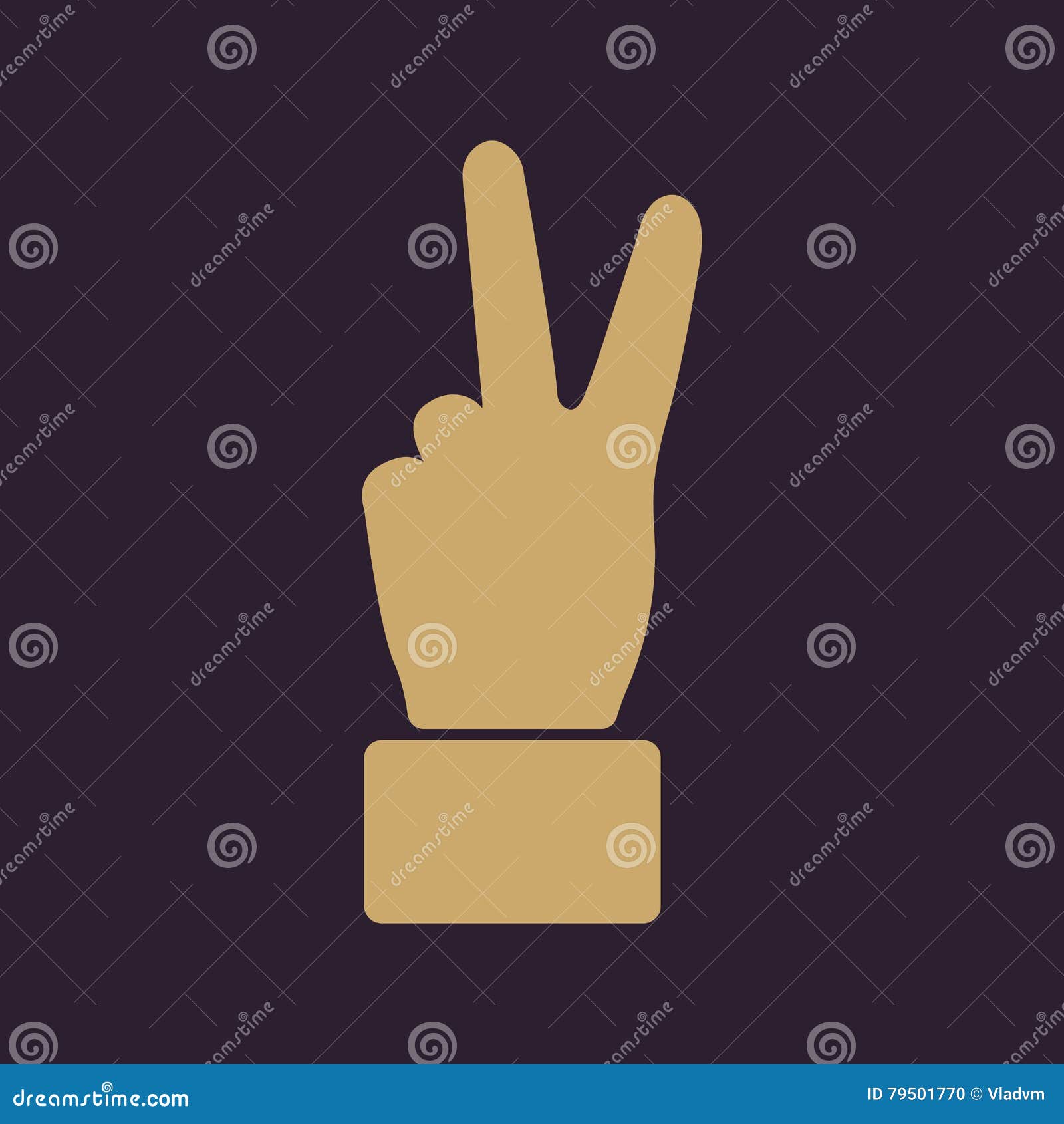 The Hand Showing Victory Gesture Icon. Stock Vector - Illustration of ...