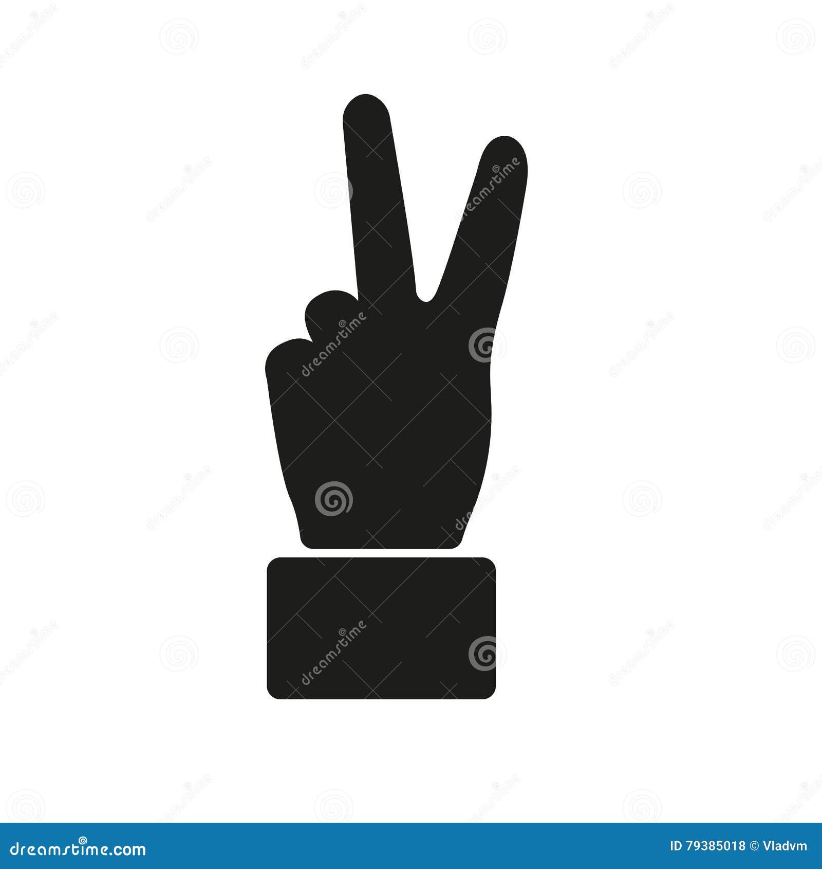 The Hand Showing Victory Gesture Icon. Victoty Symbol Stock Vector ...