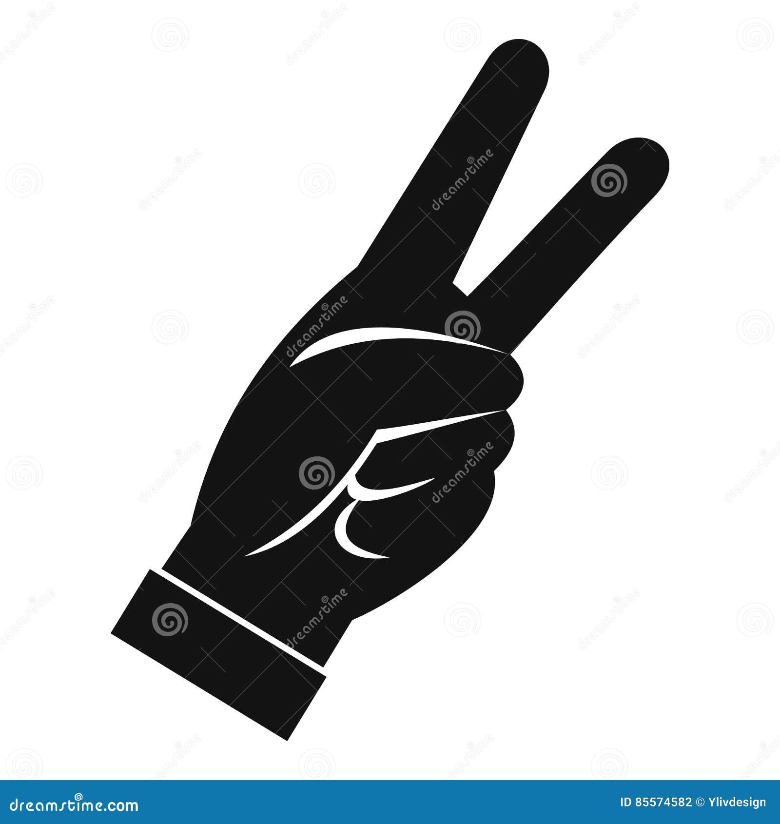 Hand Showing Victory Sign Icon, Simple Style Stock Vector ...