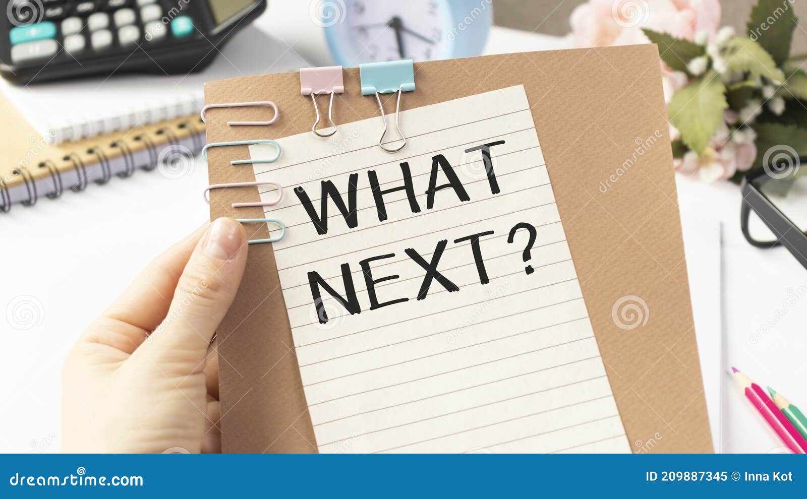 Hand Showing Whats Next, Text Stock Image - Image of time, target ...