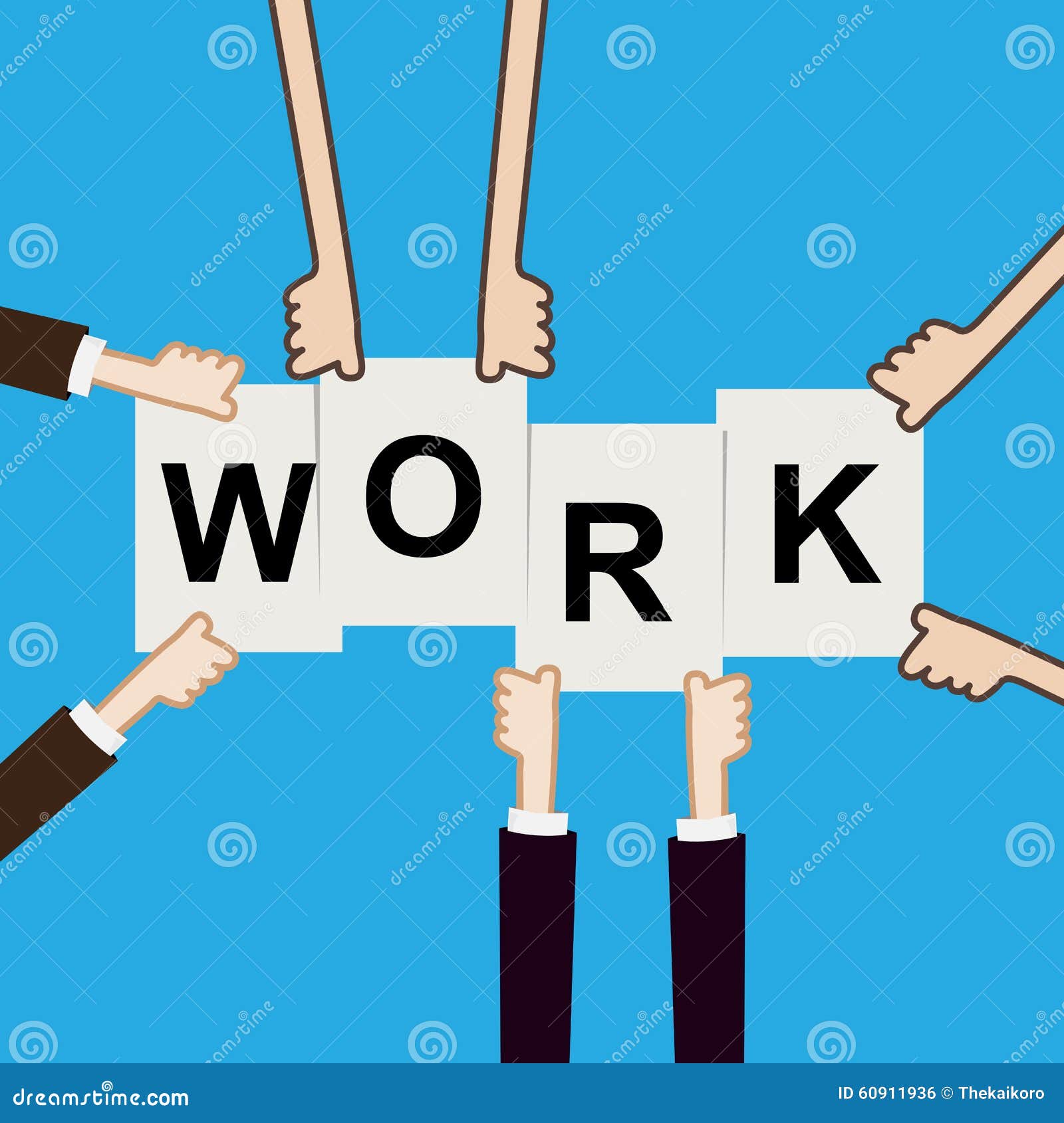 Hand Showing Work Text Teamwork Concept Vectori Illustration 002 Stock ...