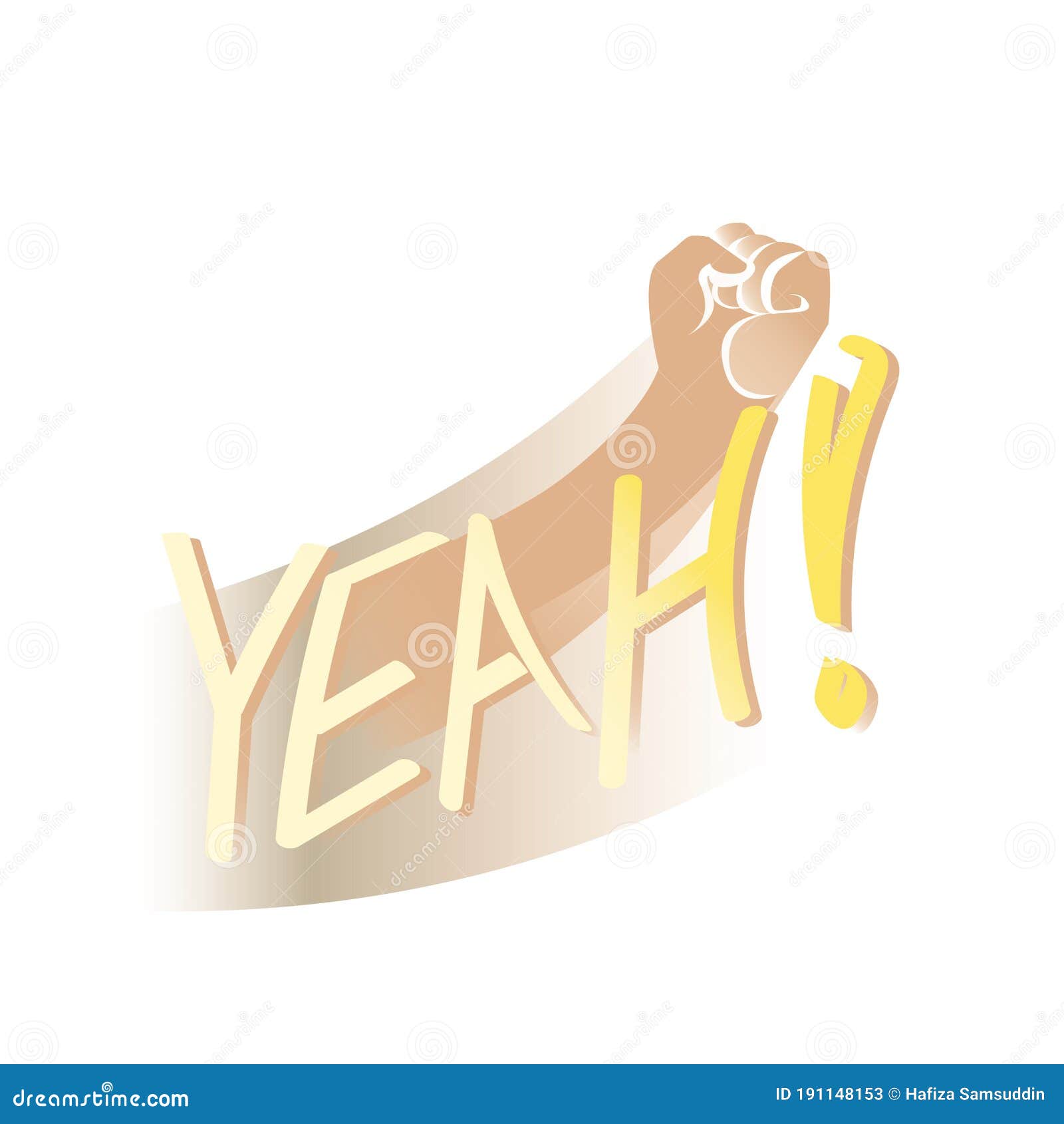 Hand Showing Yeah Expression. Vector Illustration Decorative Design ...