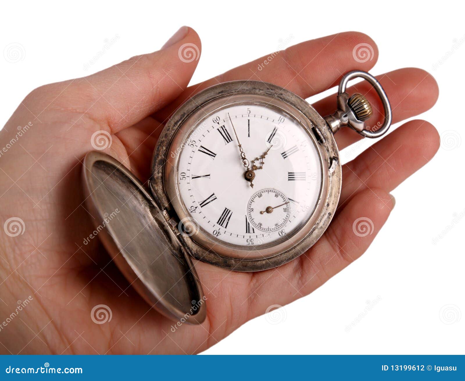 Hand Shows Antique Pocket Watch Stock Photo - Image of background ...