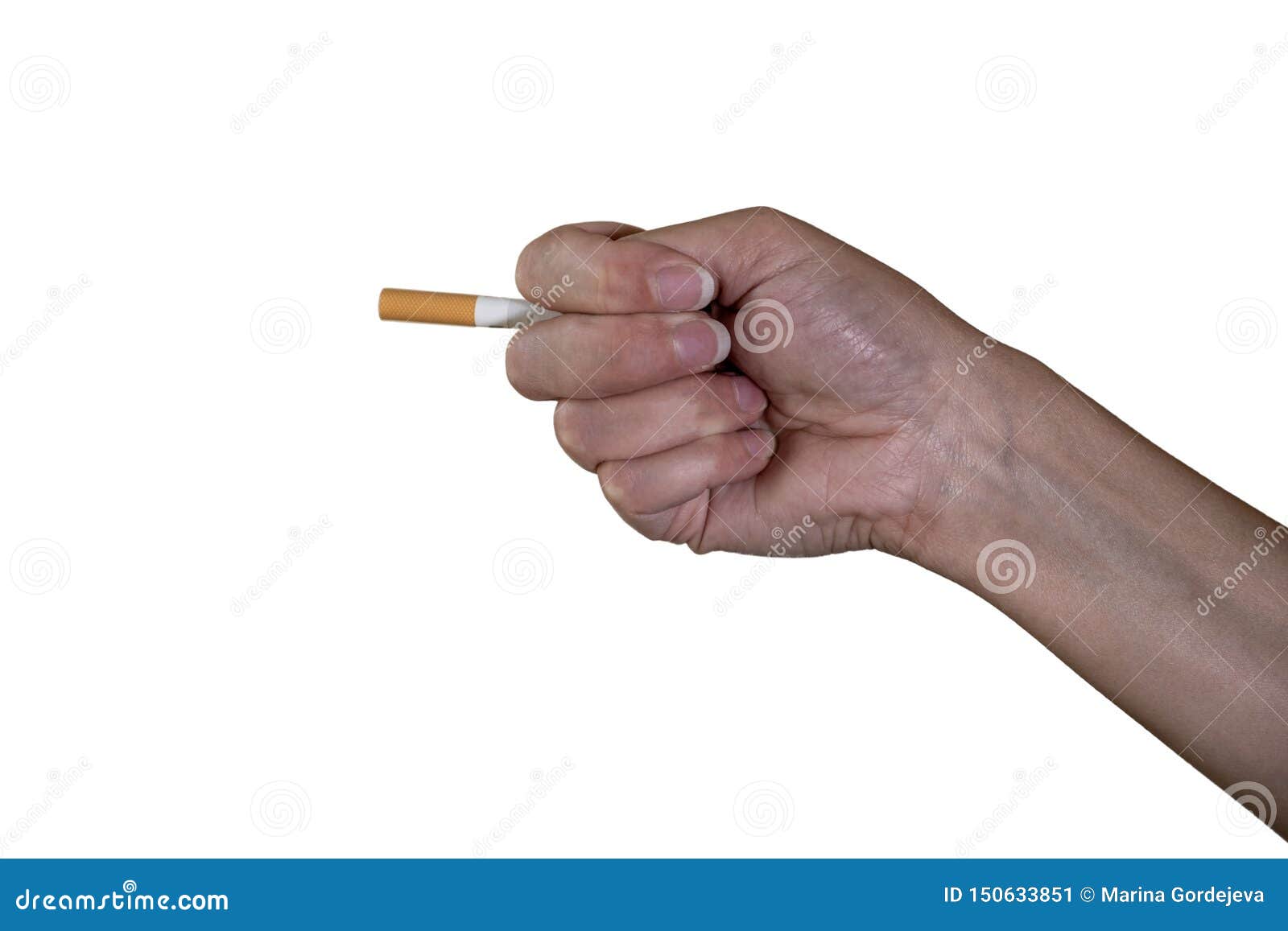 Hand Shows a Fig with a Cigarette, Stop Smoking Stock Image - Image of ...