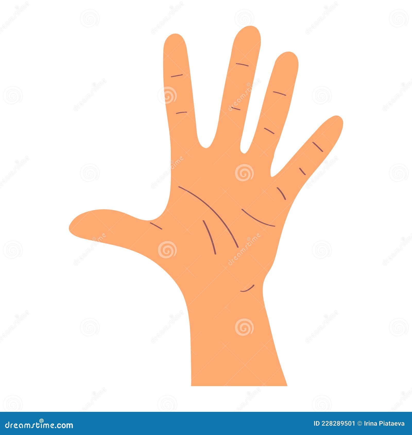 Hand Shows Five Fingers. Gesture. Shows the Number Five with the ...