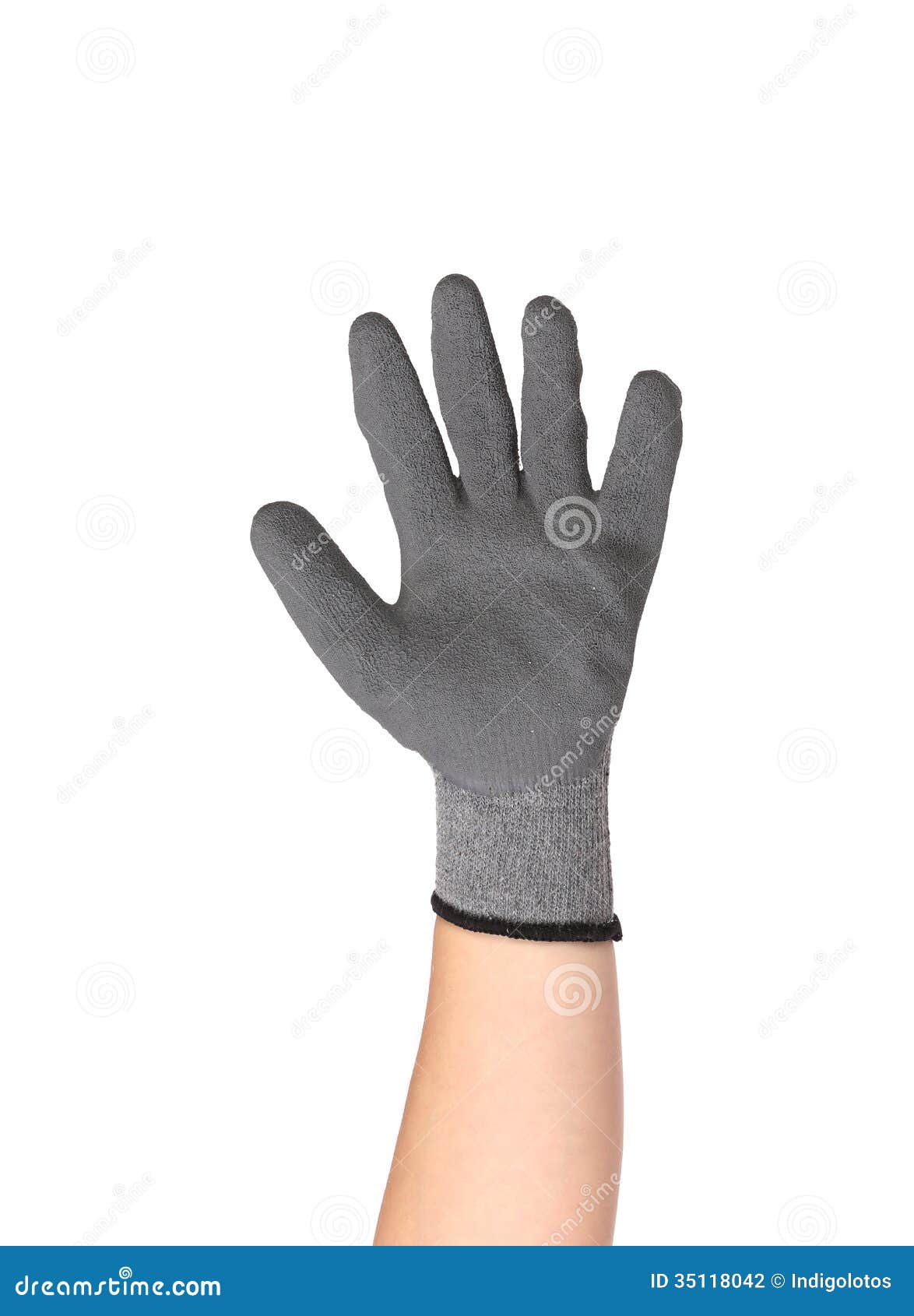 Hand Shows Five in Rubber Glove. Stock Photo - Image of finger, home ...