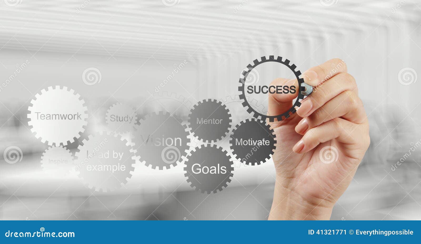 Hand Shows Gear Business Success Stock Image - Image of composition ...