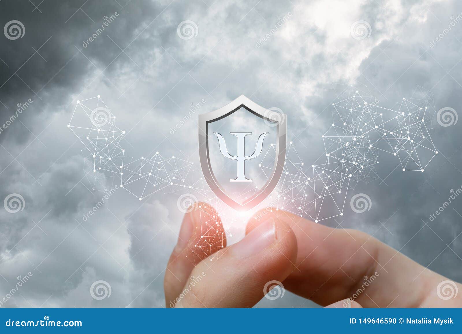 The Hand Shows the Symbol of Protection of the Psyche Stock Photo ...