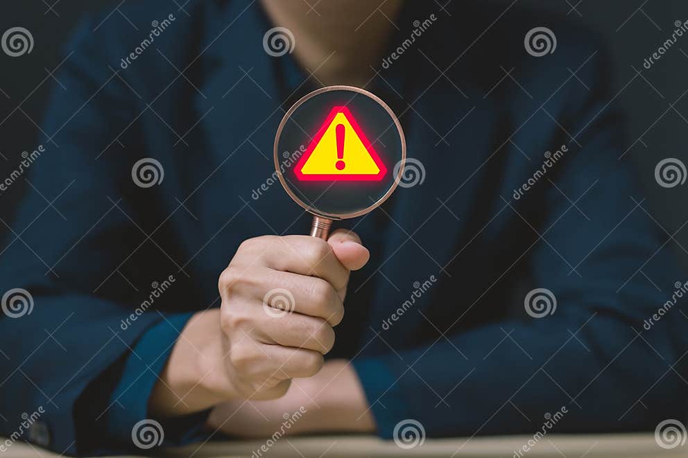 Hand Shows a Warning Sign of System Failure. Concept Caution Danger If ...